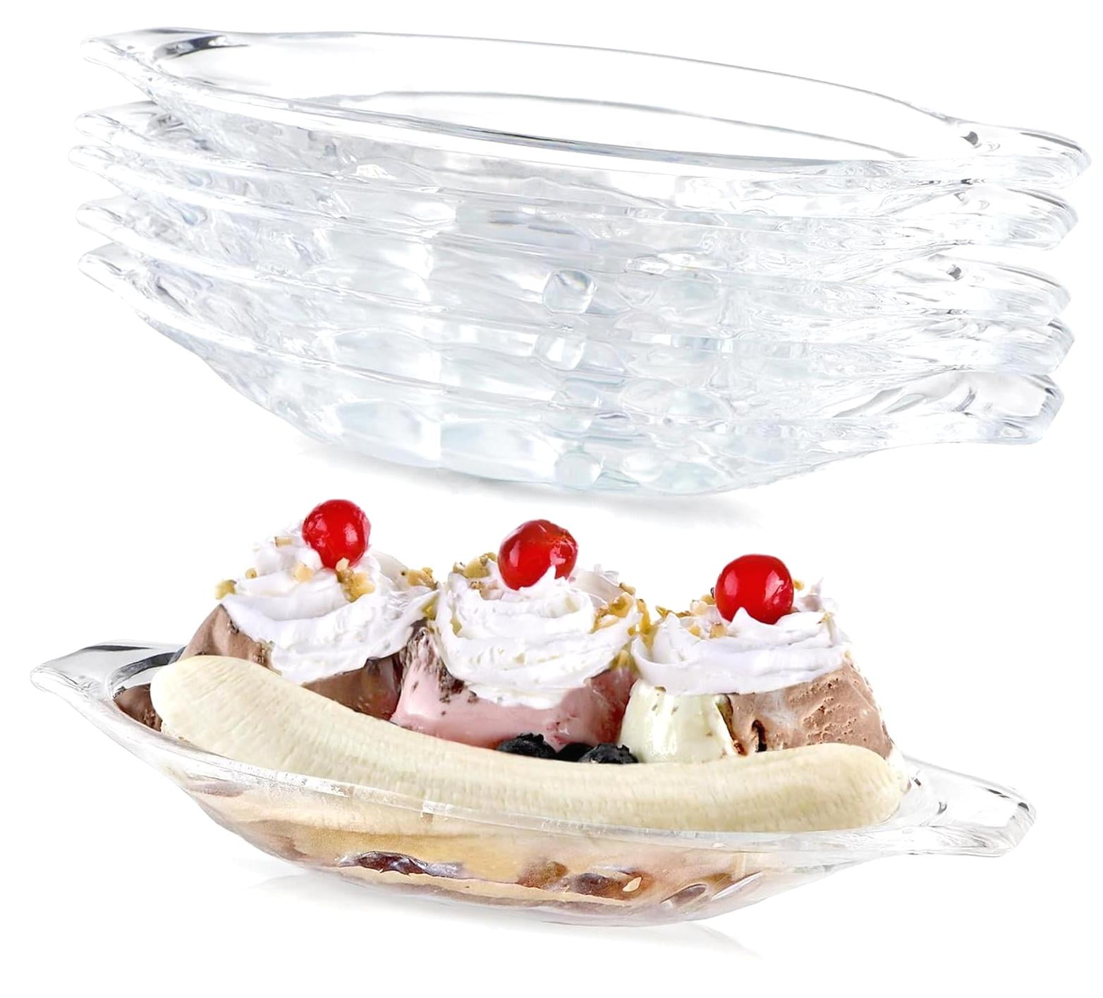 FREEAMG 6-Piece Banana Split Serving Dishes, 7.4 oz Clear Acrylic Bowls ...