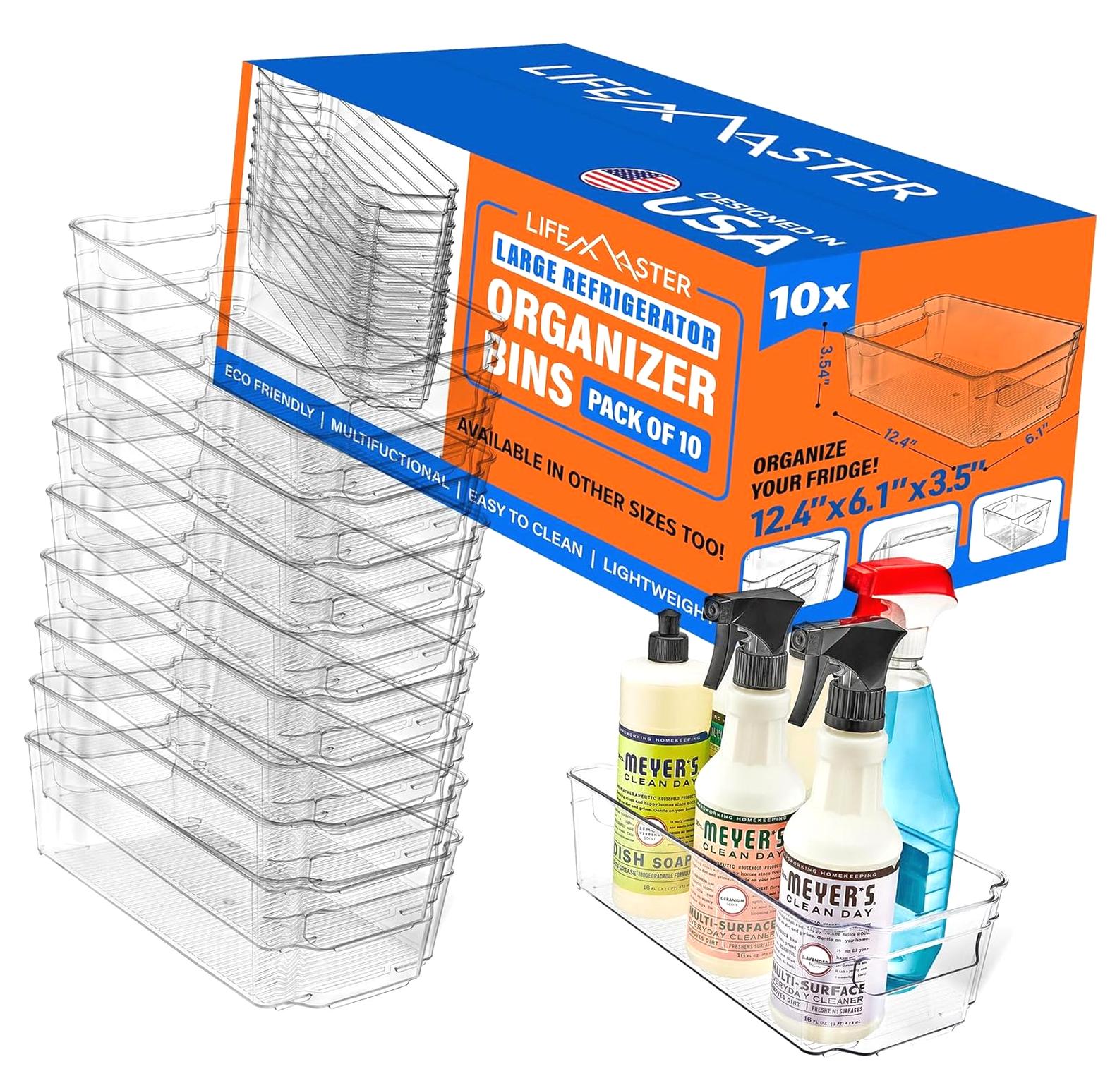 FREEAMG 6-Piece Stackable Refrigerator Bin Organizer Set Featuring Easy ...