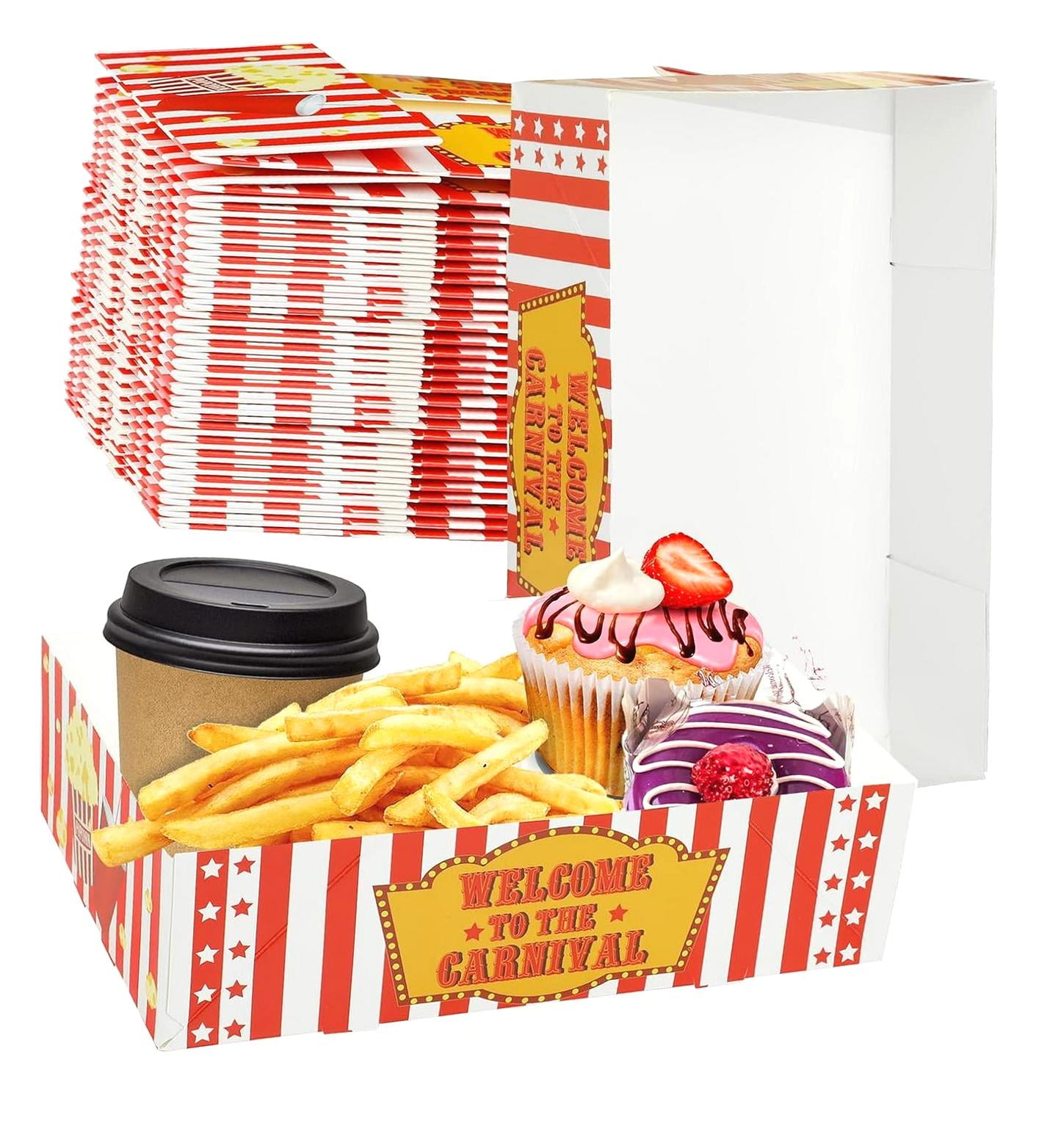 FREEAMG 60 Pcs Carnival Party Supplies 4 Corner Food Boxes Movie Night ...