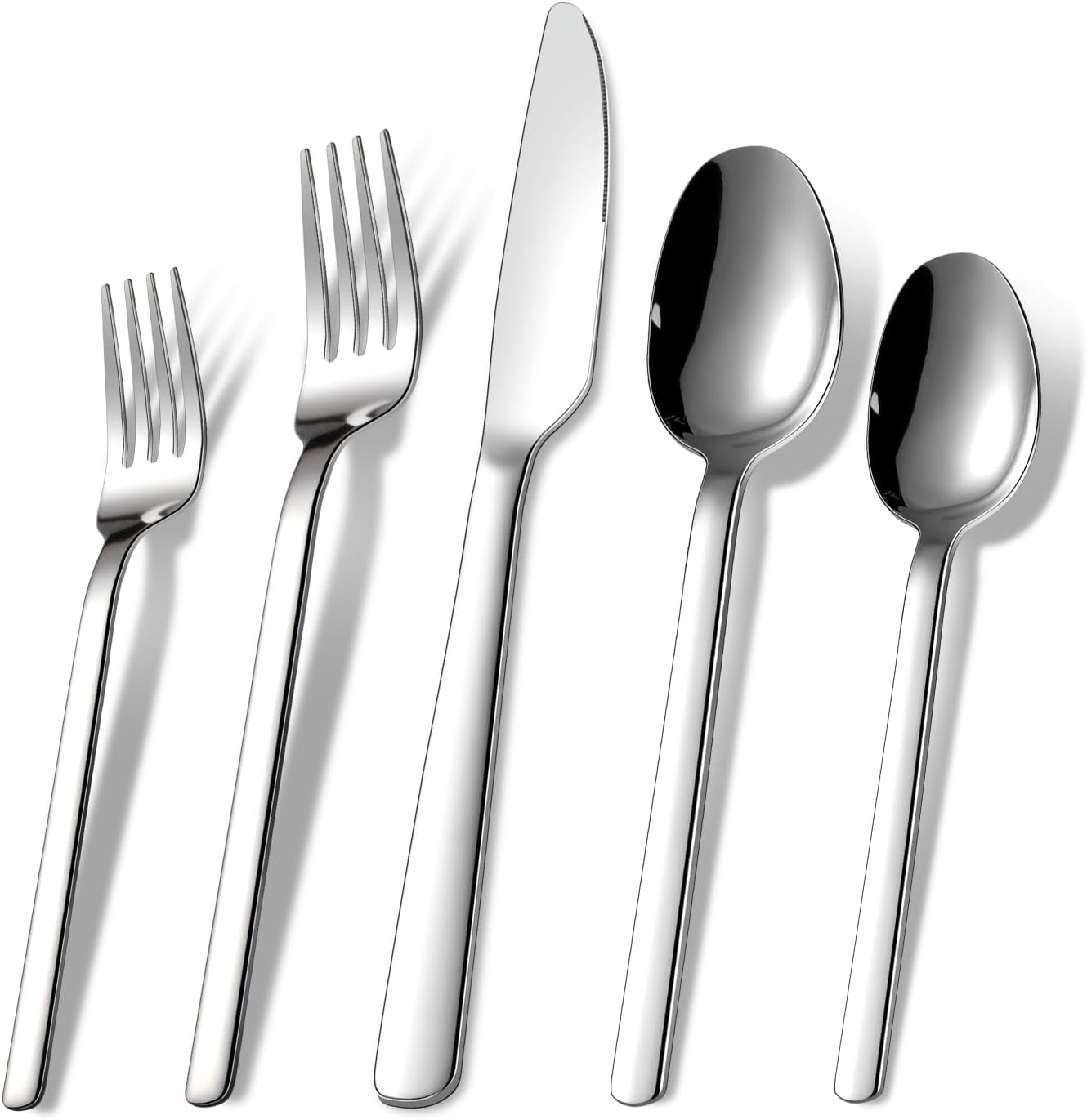 FREEAMG 60 Piece Silverware Set Service for 12, Food-Grade Stainless ...