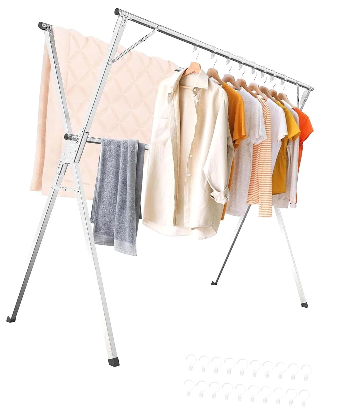 FREEAMG 63-Inch Clothes Drying Rack, Collapsible Laundry Drying ...