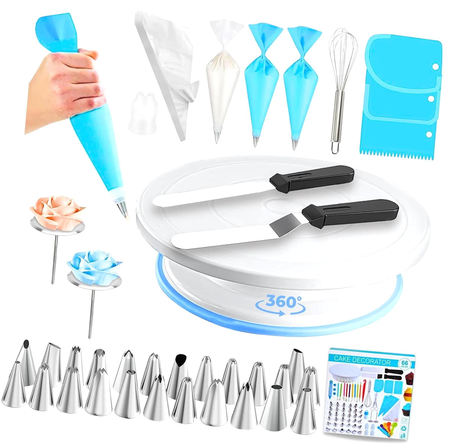 FREEAMG 66-Piece Beginner's Baking Kit – Includes Rotating Cake Stand ...