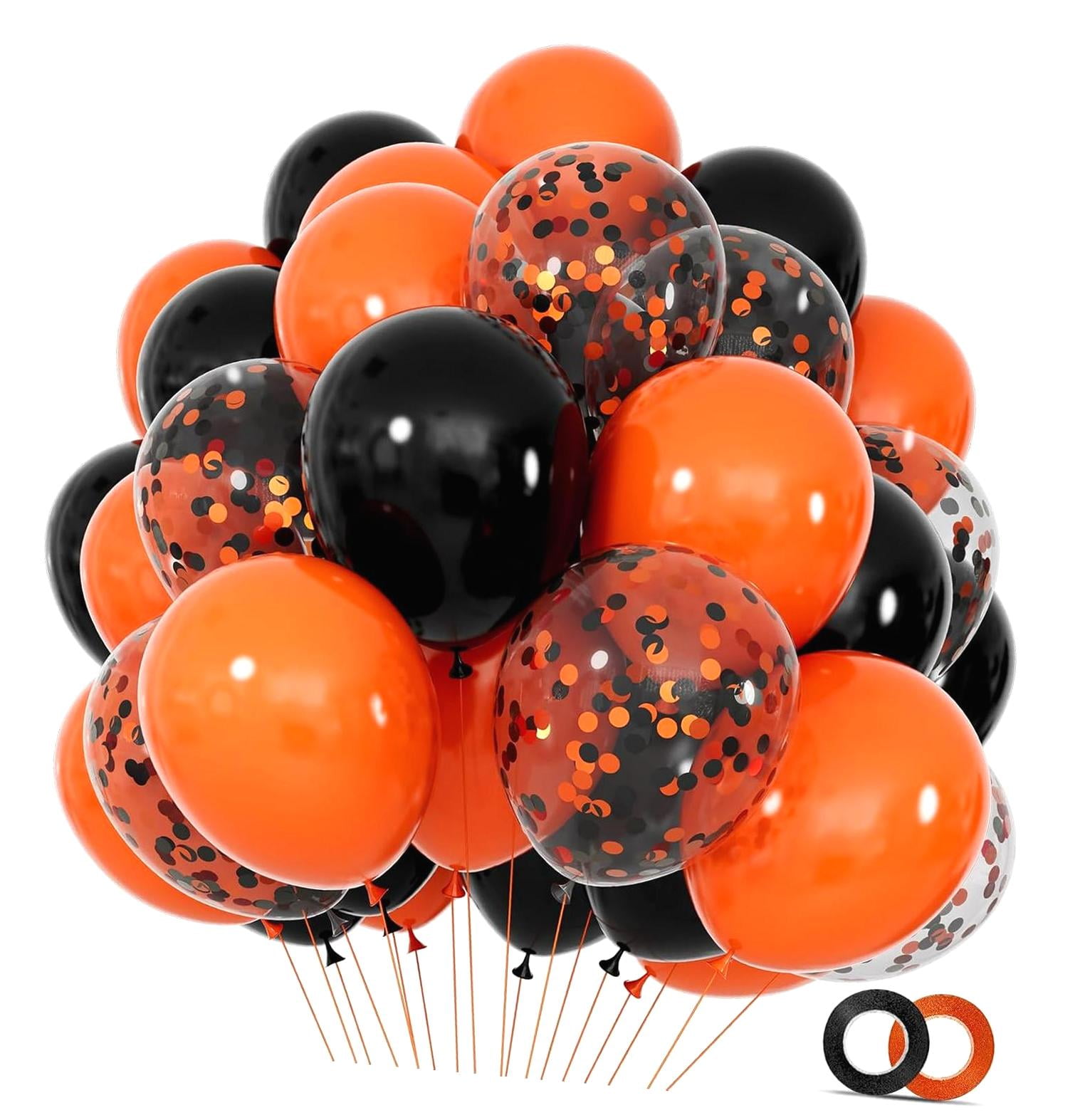 FREEAMG 68Pcs Black and Orange Balloons, 12 inch Orange Black Latex ...