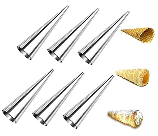 FREEAMG 6Pack Horn Molds,Stainless Steel Cone Tubular Shaped for ...
