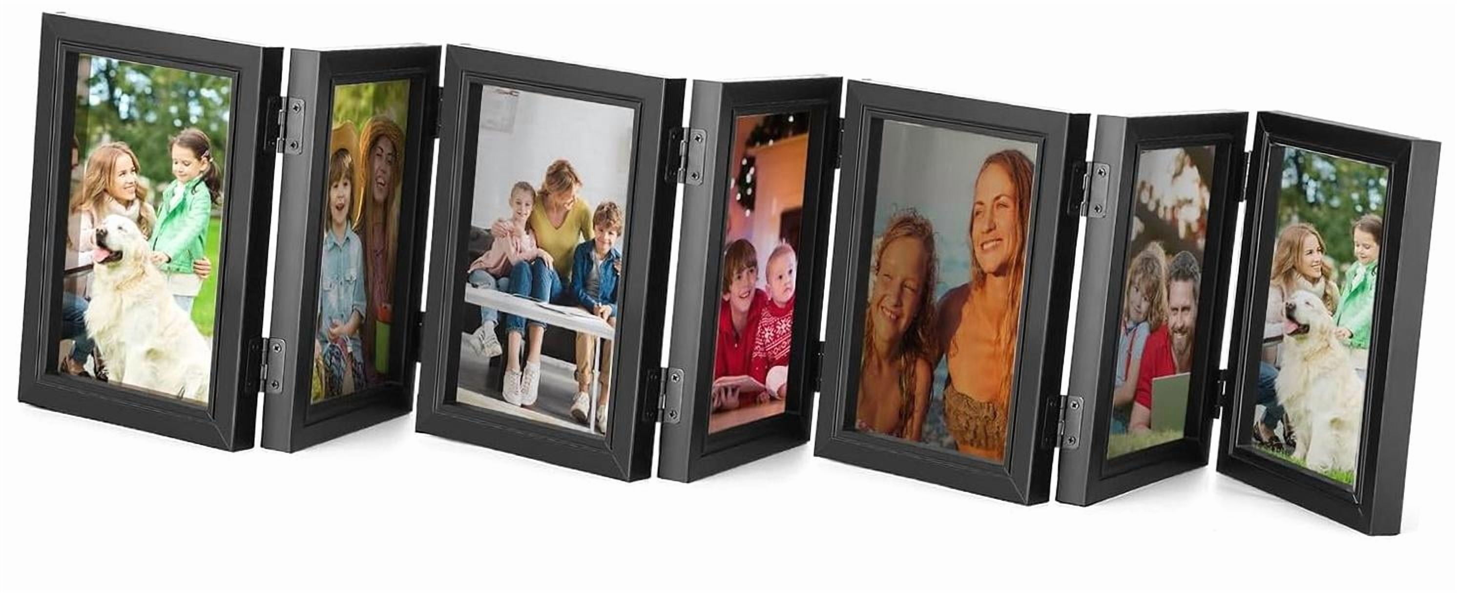 FREEAMG 7 Folding Hinged Photo Frame High Definition Natural Wood ...