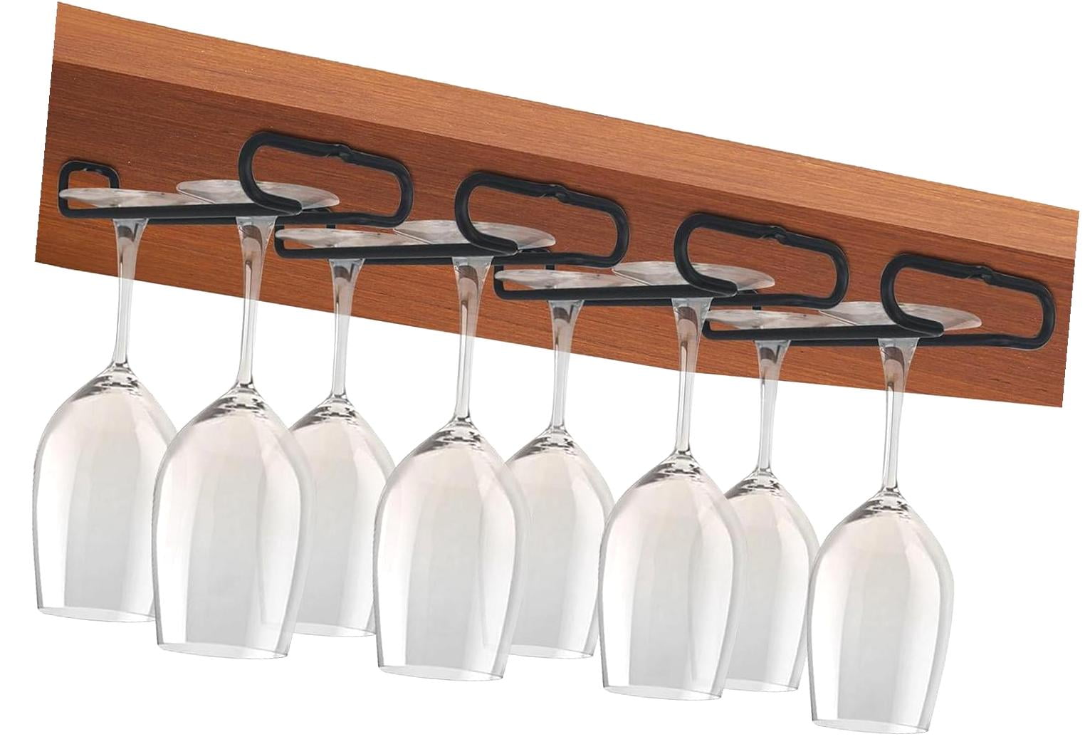 FREEAMG 7-Inch Black Under Cabinet Stemware Rack, Glass Storage Hanger ...