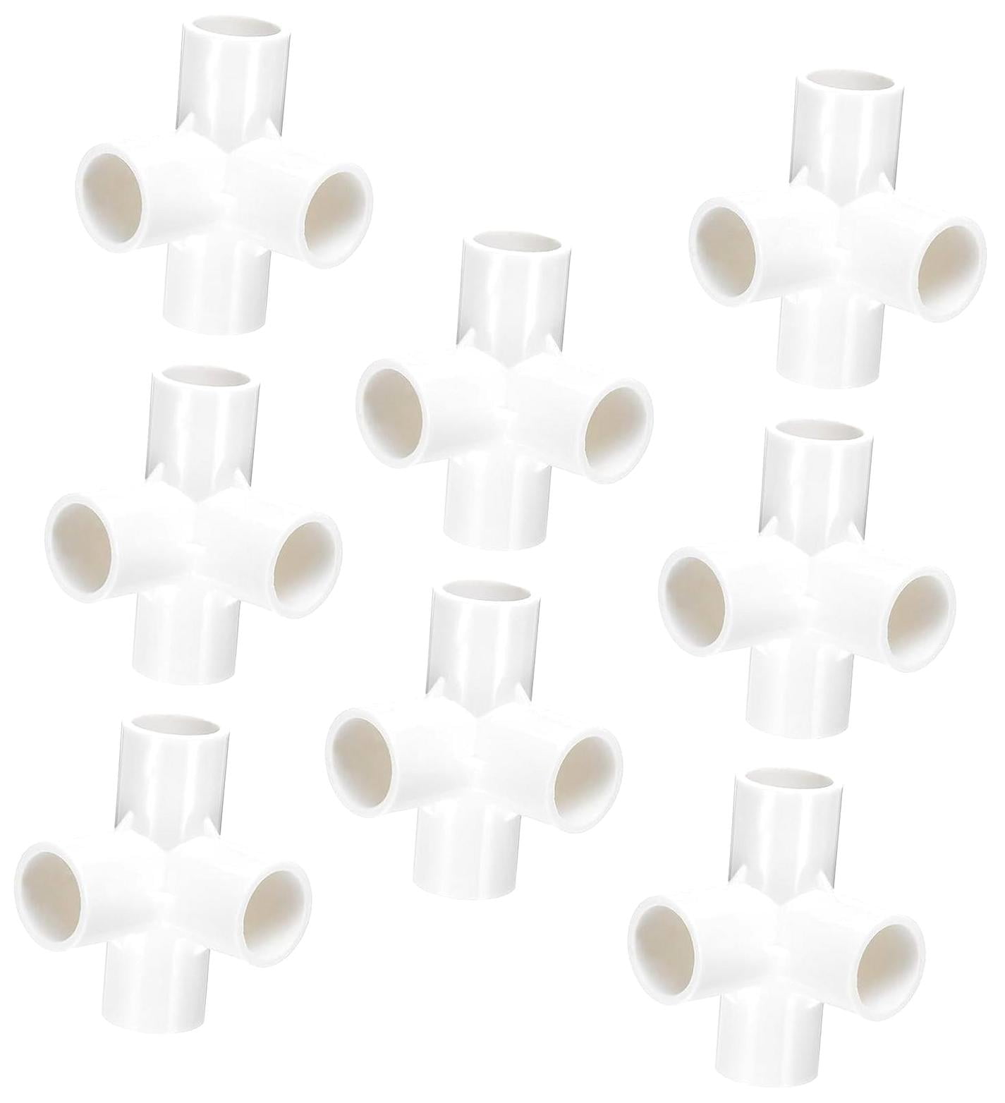 FREEAMG 8pcs 4 Way PVC Pipe Fittings 1/2" Elbow Pipe Connector, Grade ...