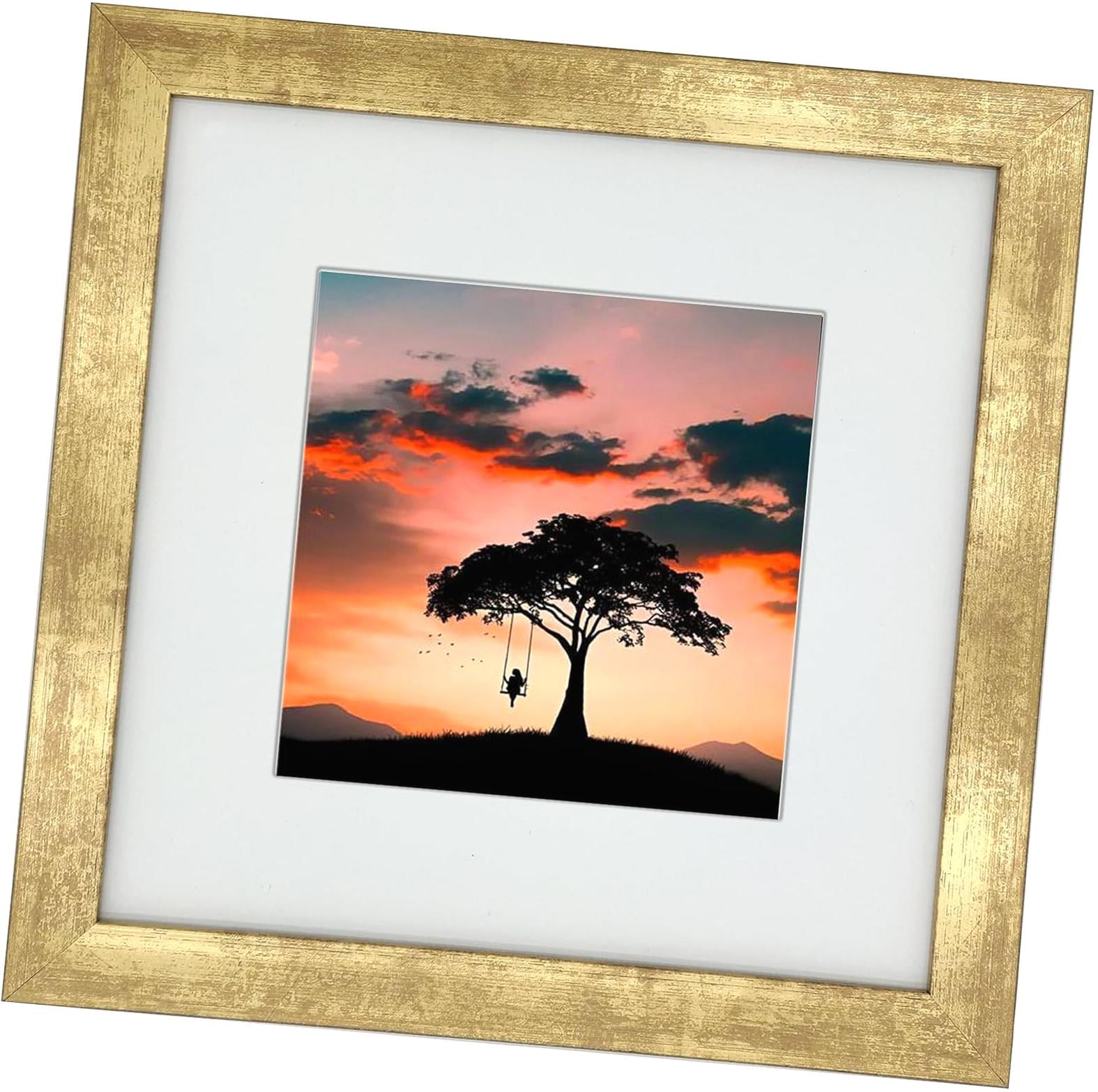 FREEAMG 8x8 Photo Frame with 5x5 Mat, Gallery Frame for Freestanding or ...