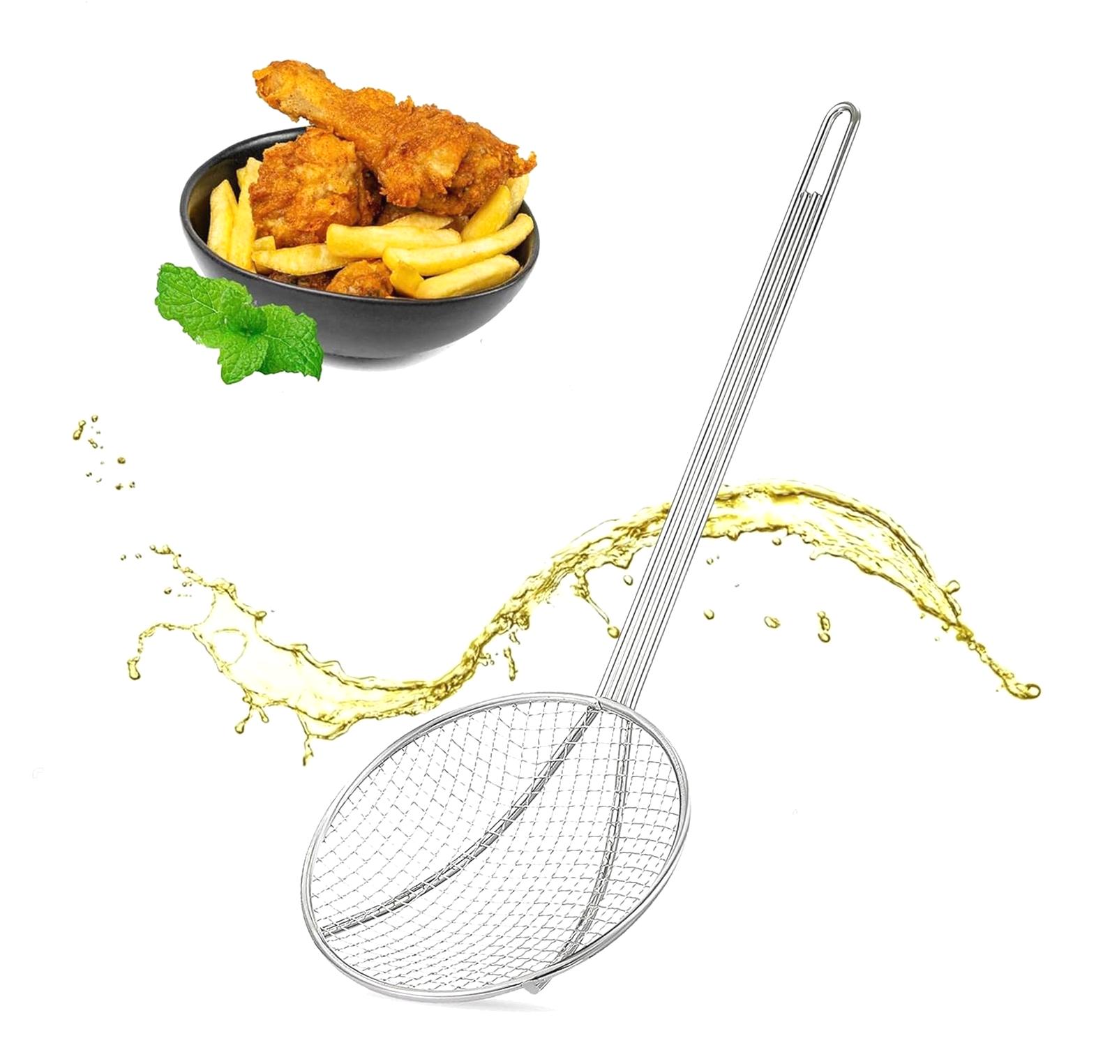 FREEAMG 9-Inch Round Wire Skimmer, 13-Inch Length, Stainless Steel with ...