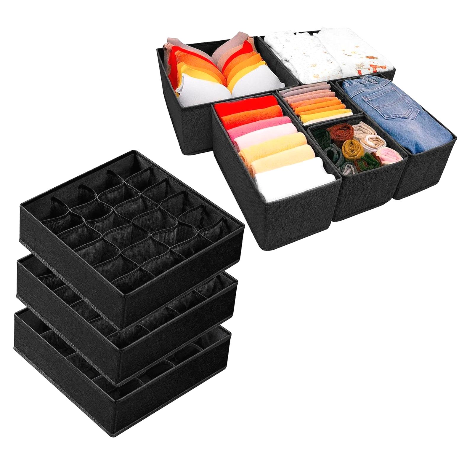 FREEAMG 9 Pack Drawer Organizer Dividers for Clothing, Fabric Foldable ...