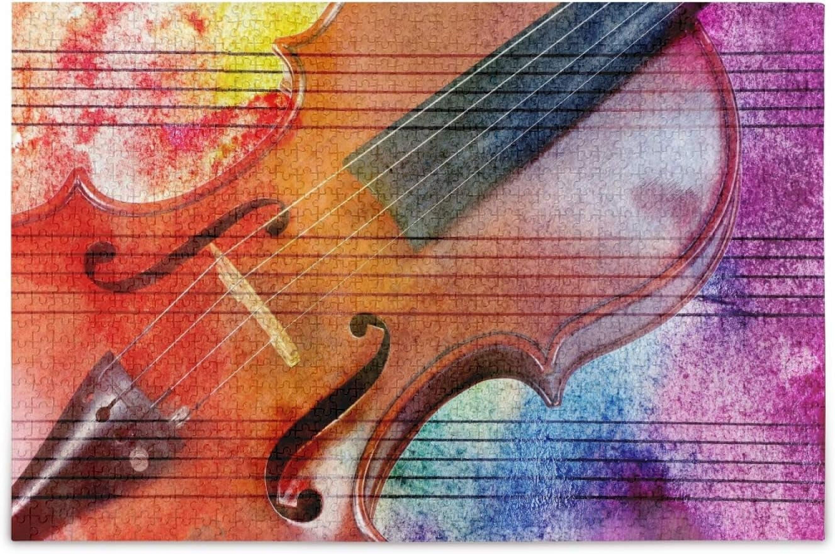 FREEAMG Abstract Colorful Violin Puzzle for Adults 1000 Piece Puzzles ...