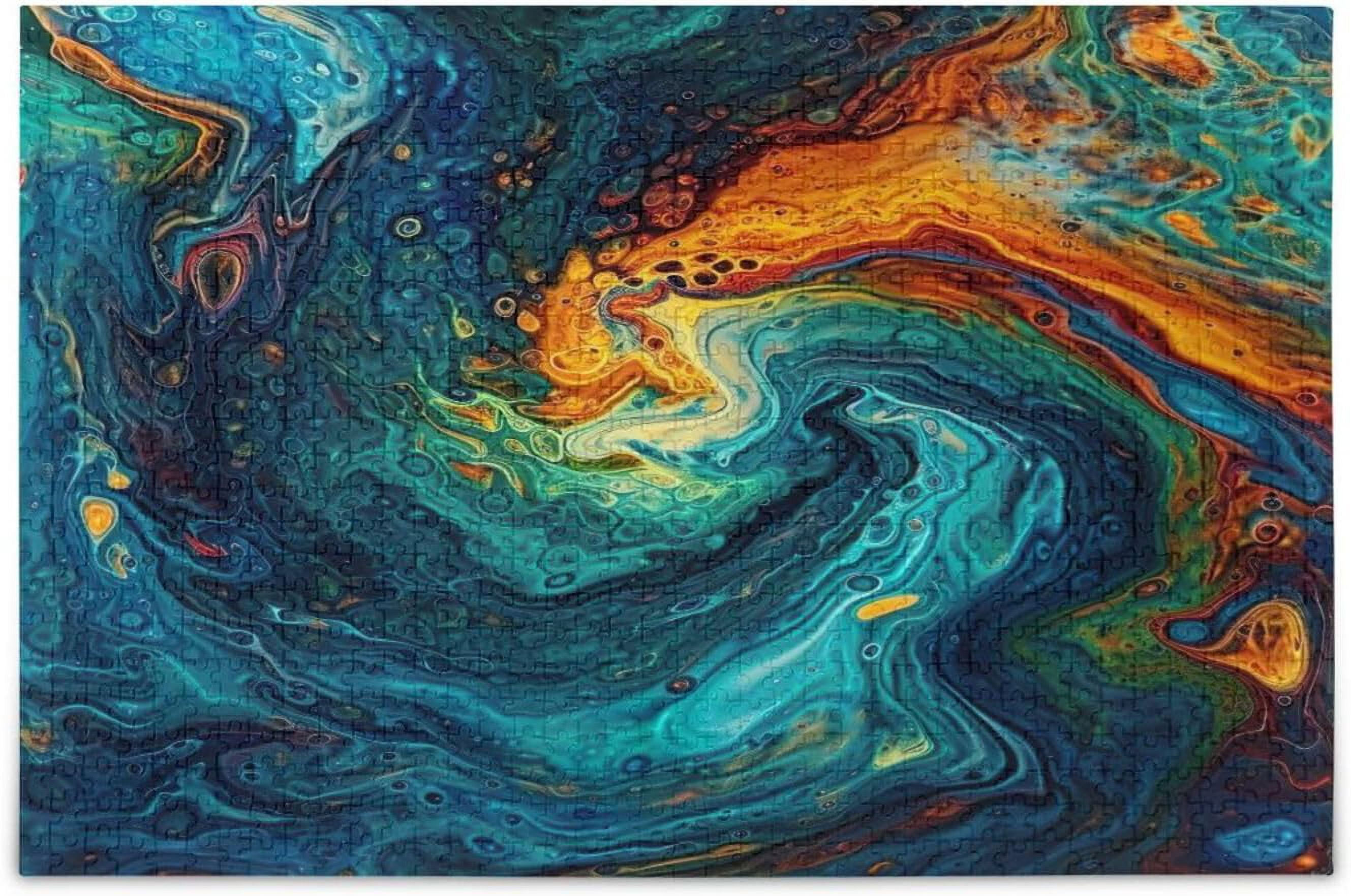 FREEAMG Abstract Marble Texture Puzzle 1000 Pieces - Wooden Jigsaw ...