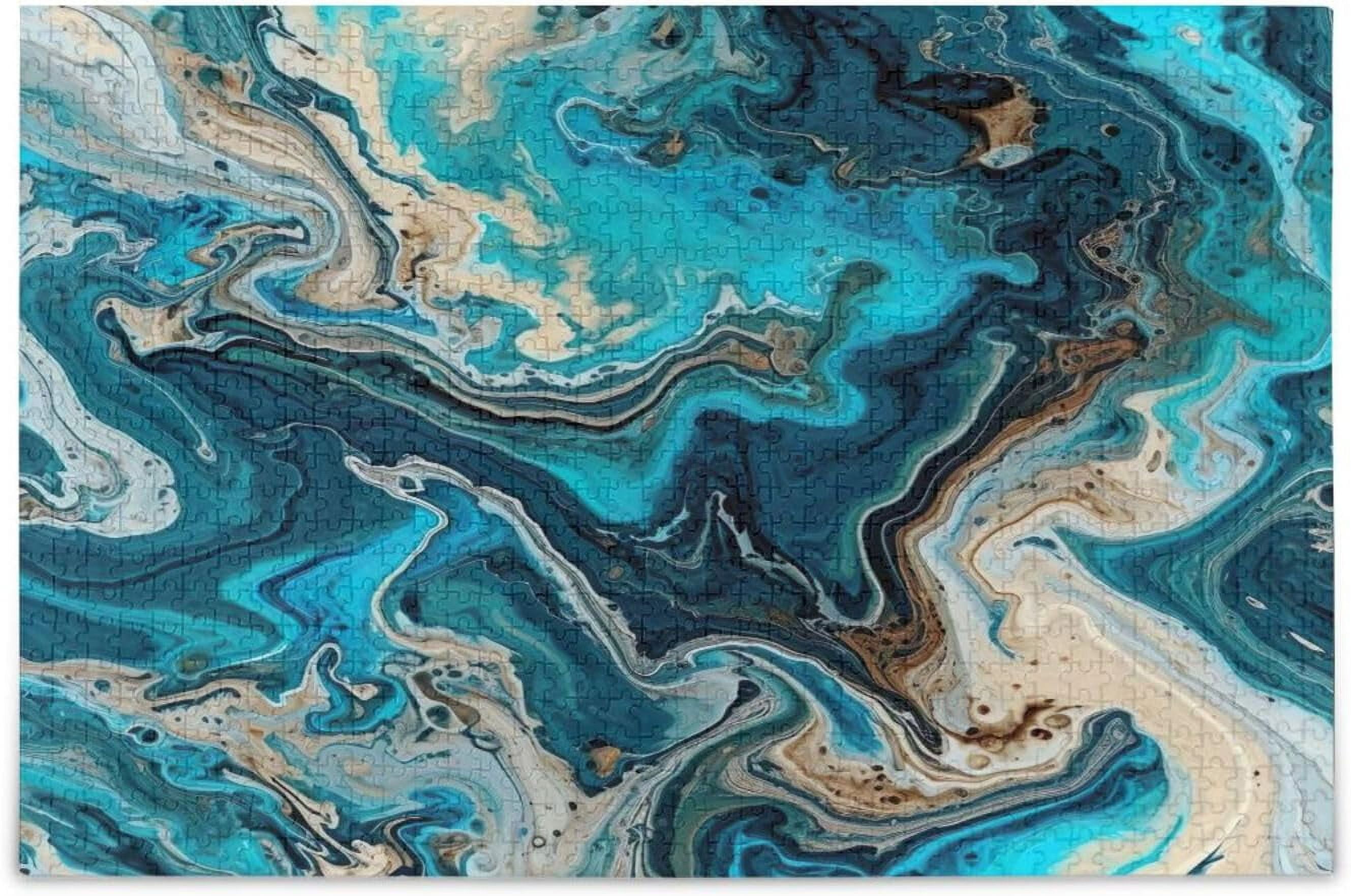 FREEAMG Abstract Marble Texture Puzzle 500 Pieces - Wooden Jigsaw ...