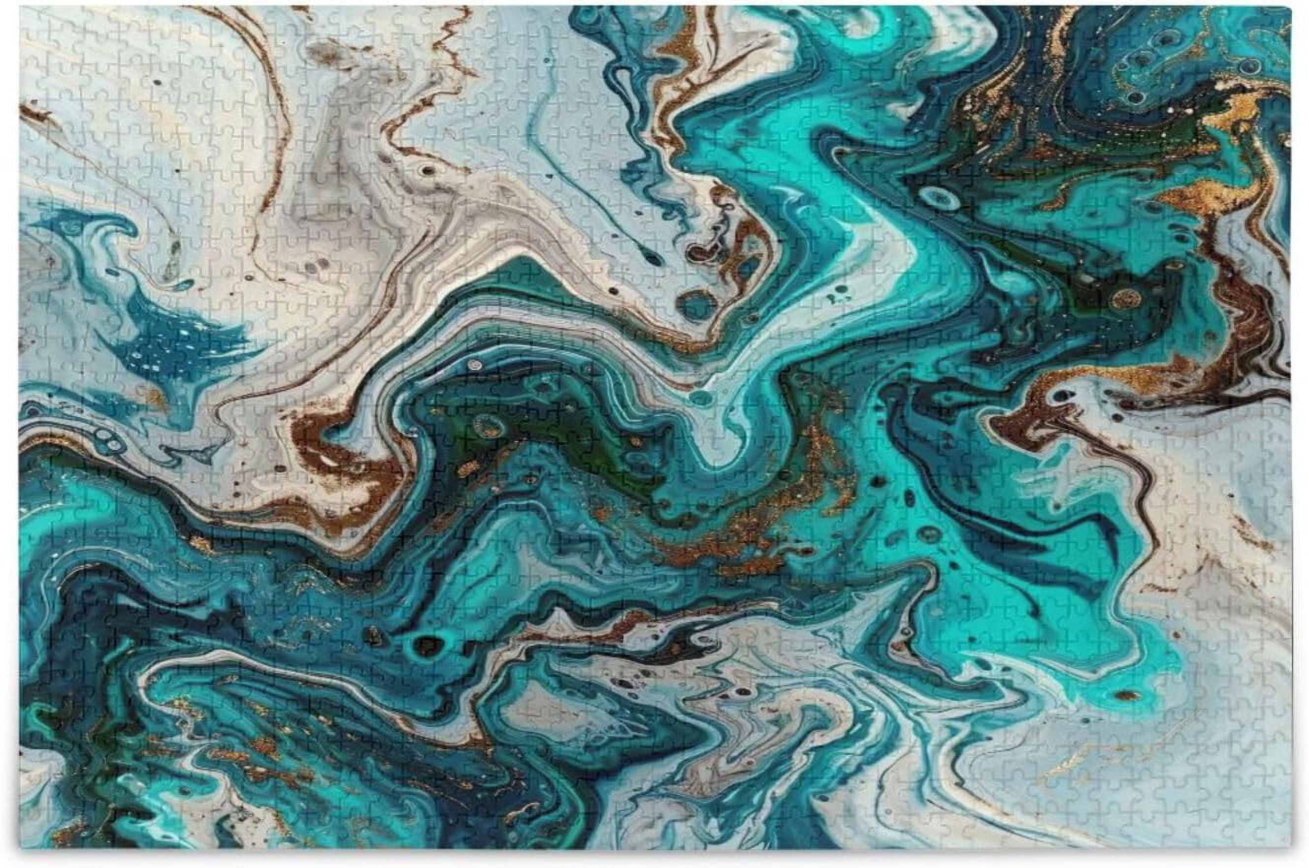 FREEAMG Abstract Marble Texture Puzzle 500 Pieces - Wooden Jigsaw ...