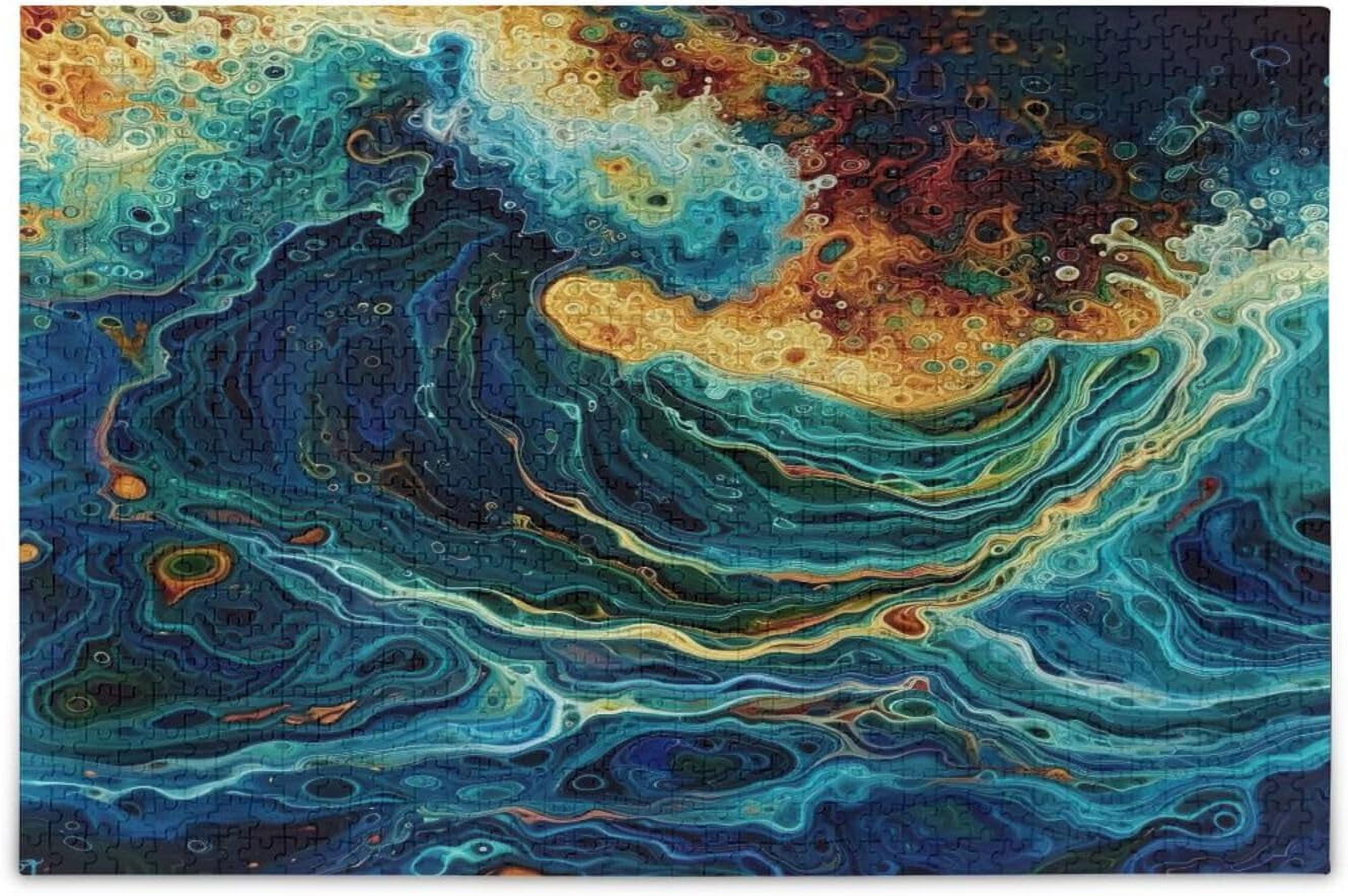 FREEAMG Abstract Marble Texture Puzzle 500 Pieces - Wooden Jigsaw ...