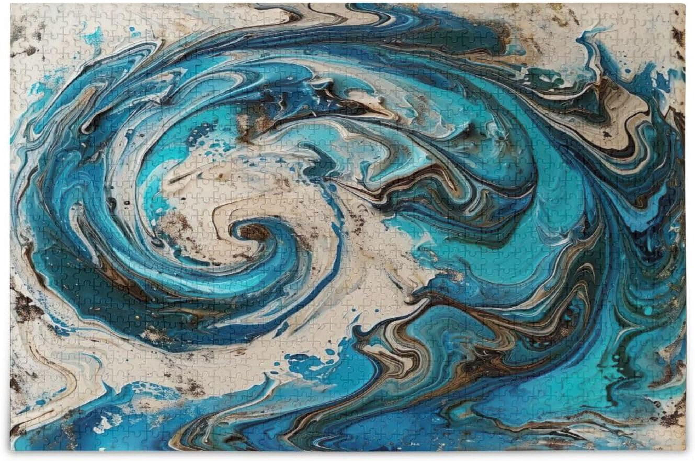 FREEAMG Abstract Marble Texture Puzzle 500 Pieces - Wooden Jigsaw ...