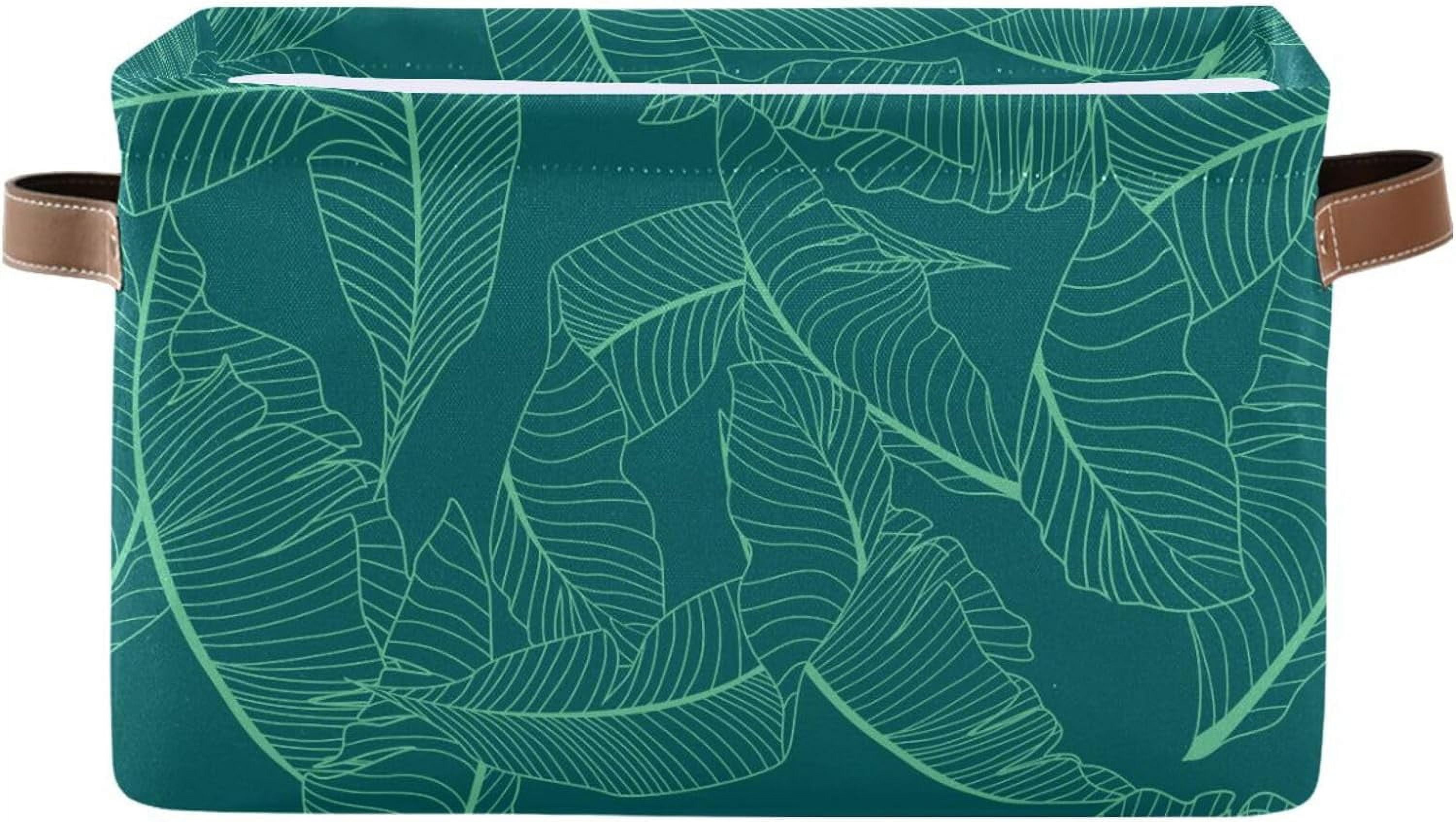 FREEAMG Abstract Palm Leaf Storage Basket, Durable Canvas Organizer ...