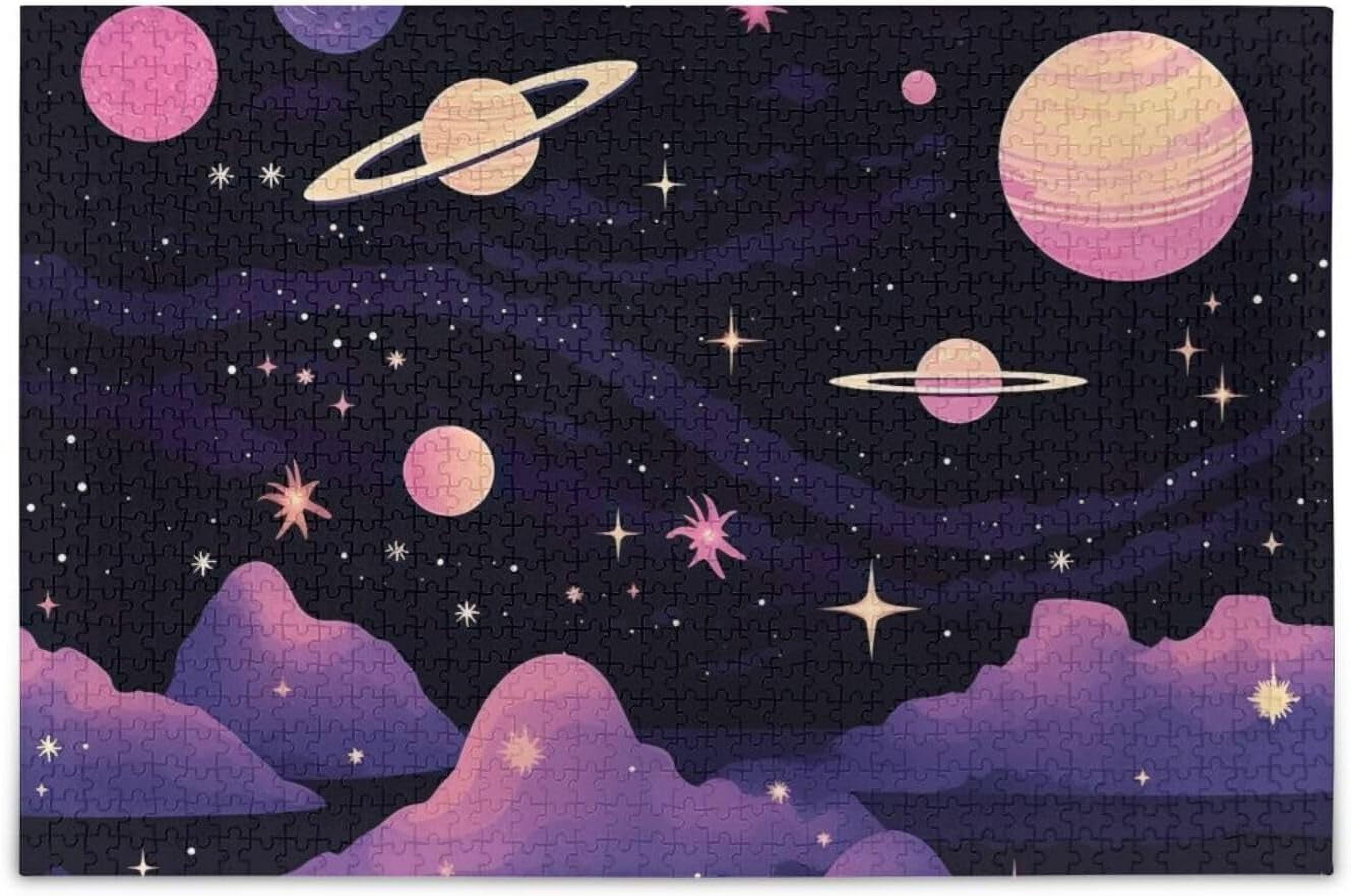 FREEAMG Abstract Planets Puzzle 1000 Pieces - Wooden Jigsaw Puzzles for ...
