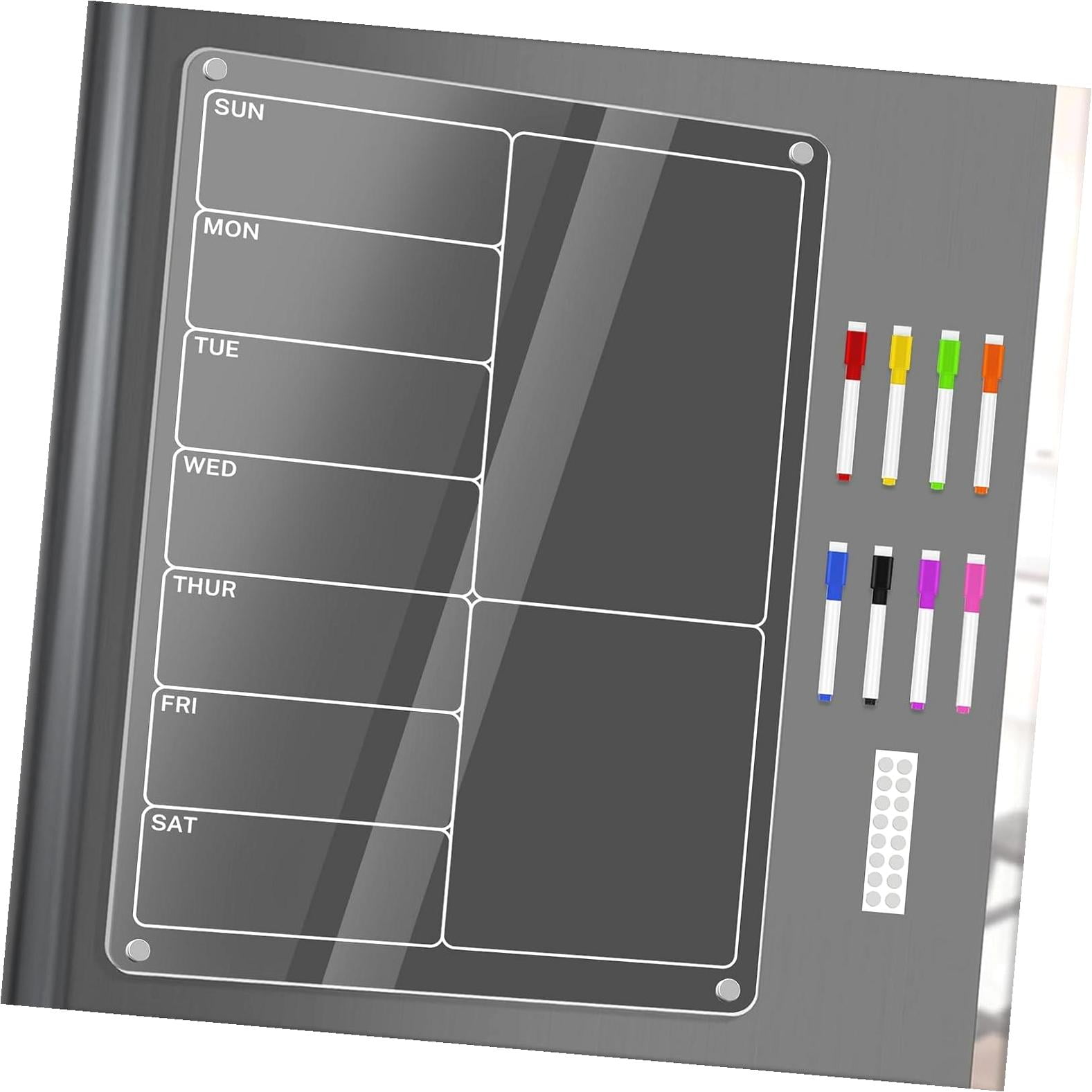 FREEAMG Acrylic Meal Planner Magnetic Menu Board for Kitchen Fridge ...