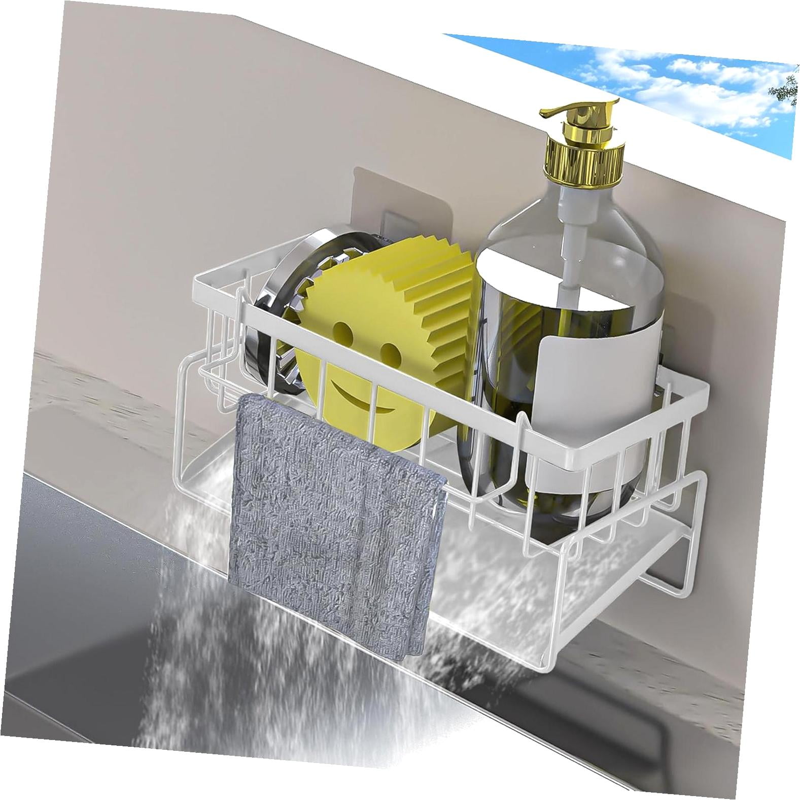 FREEAMG Adhesive Hanging Sponge Holder, Kitchen Sink Organizer ...