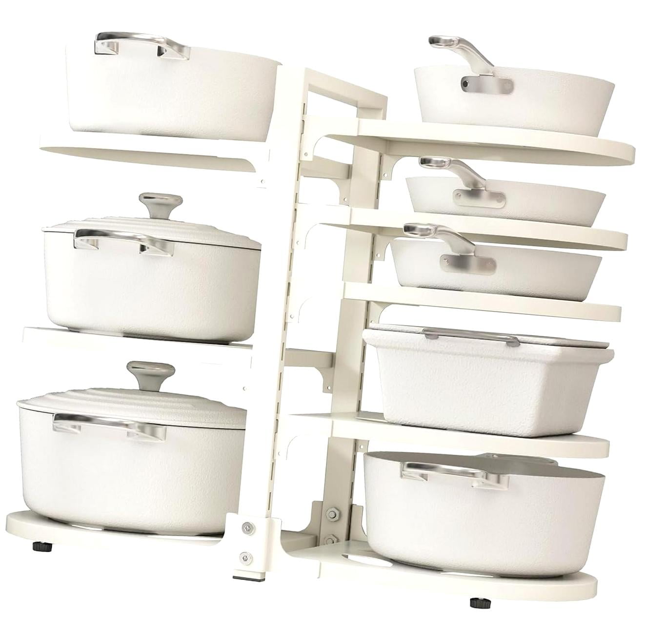 FREEAMG Adjustable Pots and Pans Organizer Under Cabinet, 8-Tier Pot ...