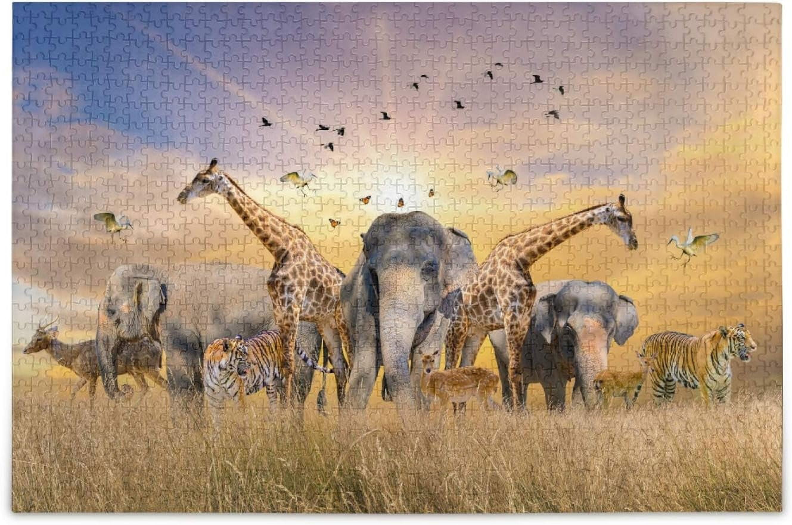 FREEAMG African Safari Animals Jigsaw Puzzles for Adults 500 Piece ...