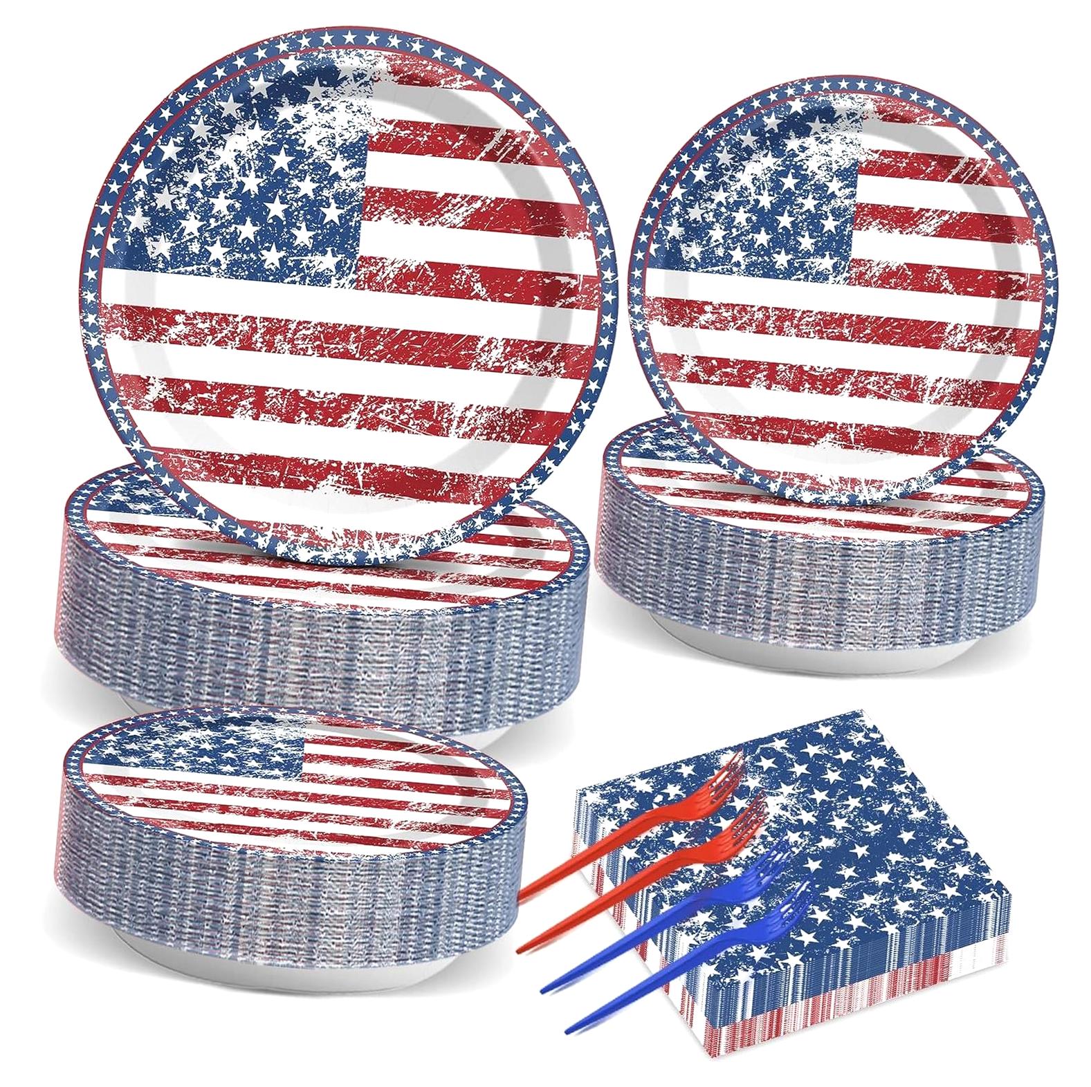 FREEAMG America's 50 Guests Patriotic Celebration Set: Flag-Themed ...
