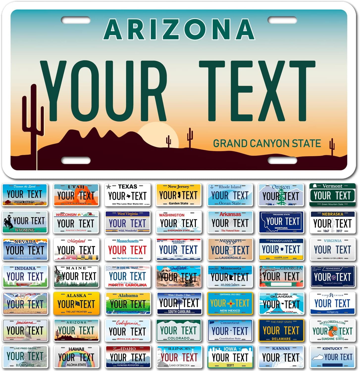 FREEAMG Arizona, Mini License Plate, 50 States Fake License Plate for ...