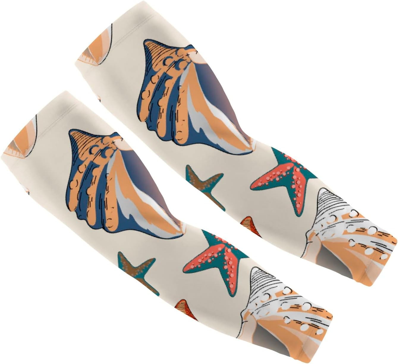 FREEAMG Arm Sleeves Beautiful Seashells Colorful Starfish for Men Women ...