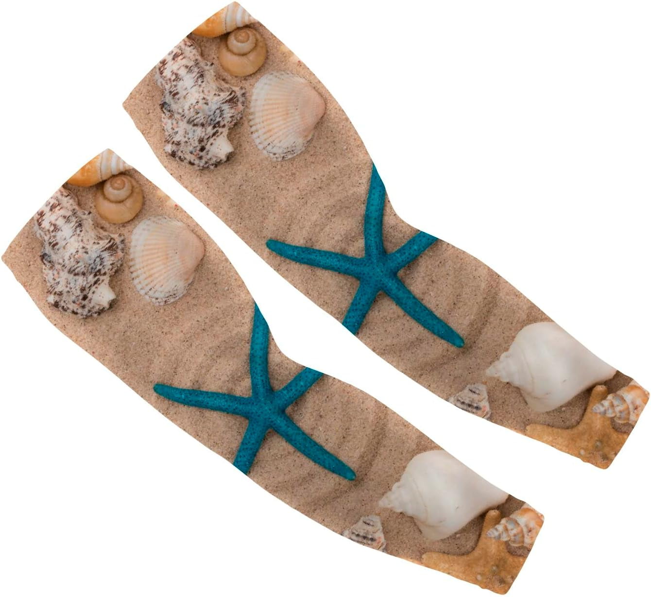 FREEAMG Arm Sleeves Blue Starfish Seashells and Stars for Men Women ...