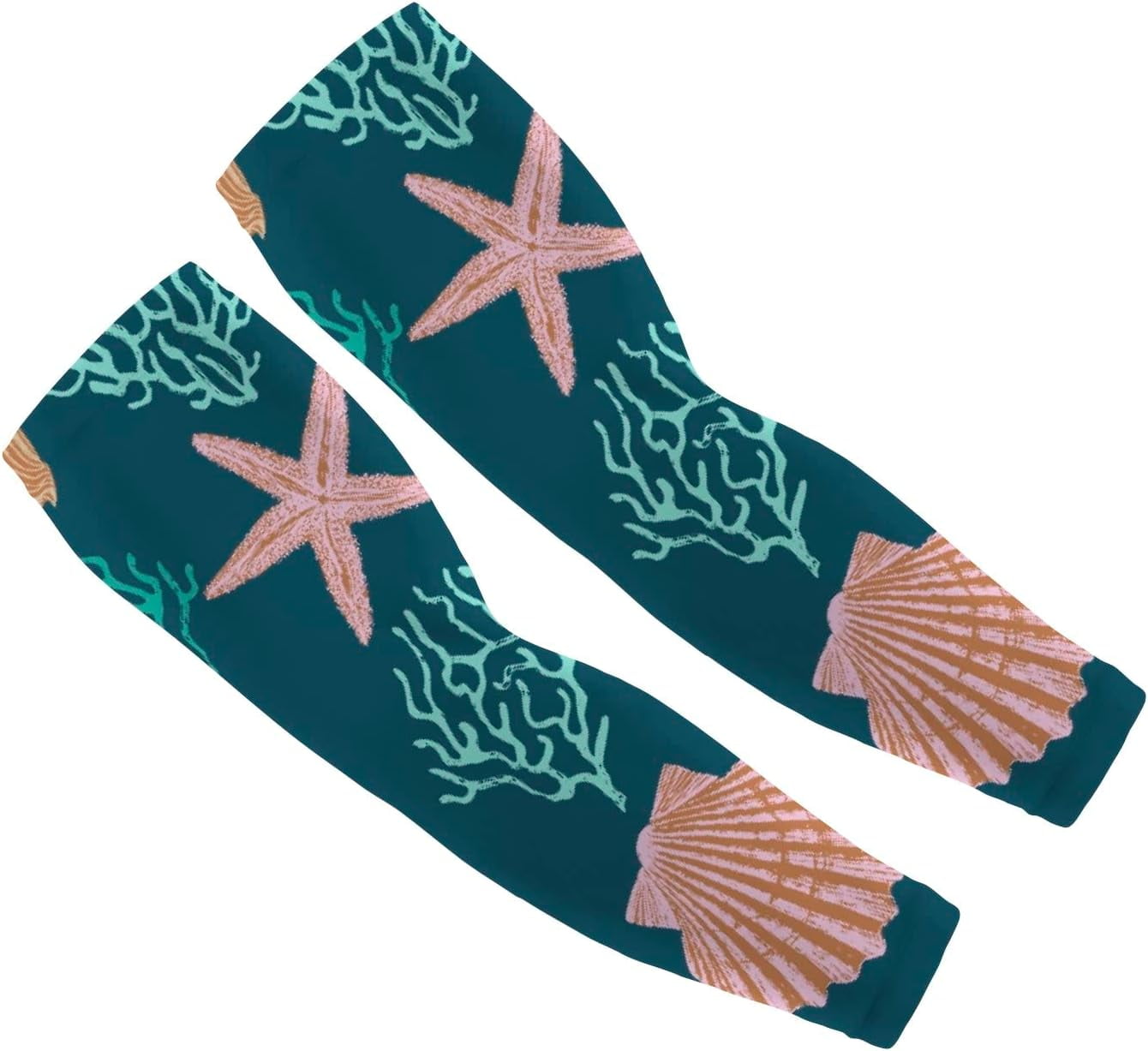 FREEAMG Arm Sleeves Colorful Marine Corals Shells Starfish for Men ...