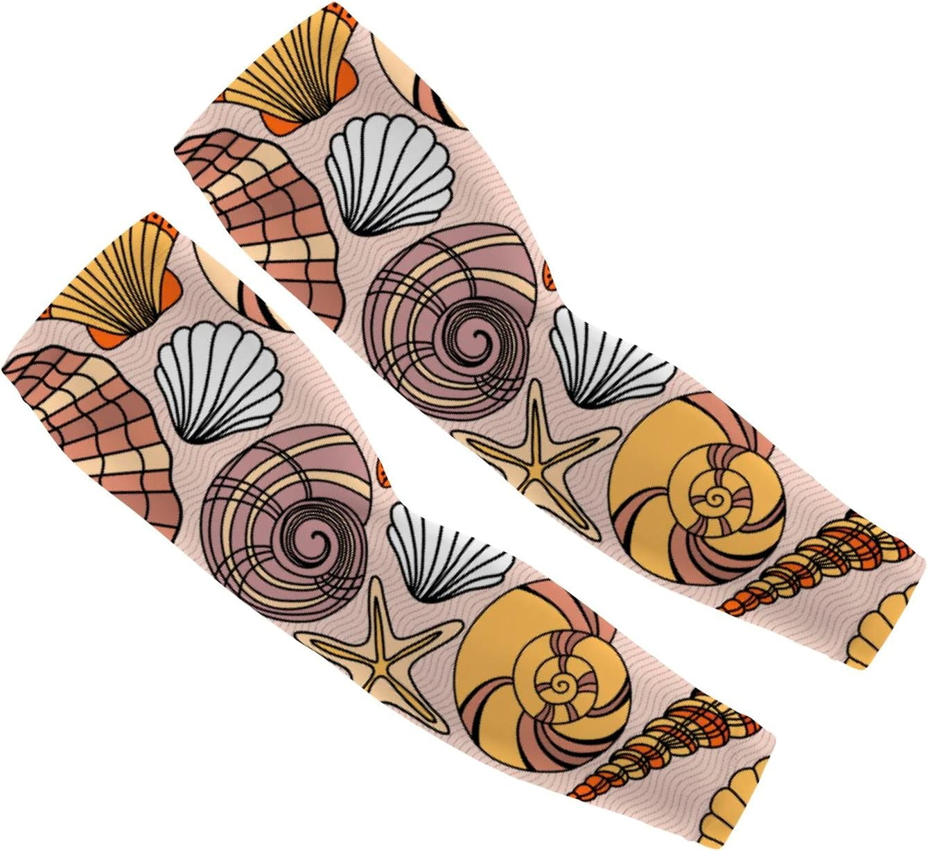FREEAMG Arm Sleeves Elegant Shells Seamless Pattern for Men Women ...