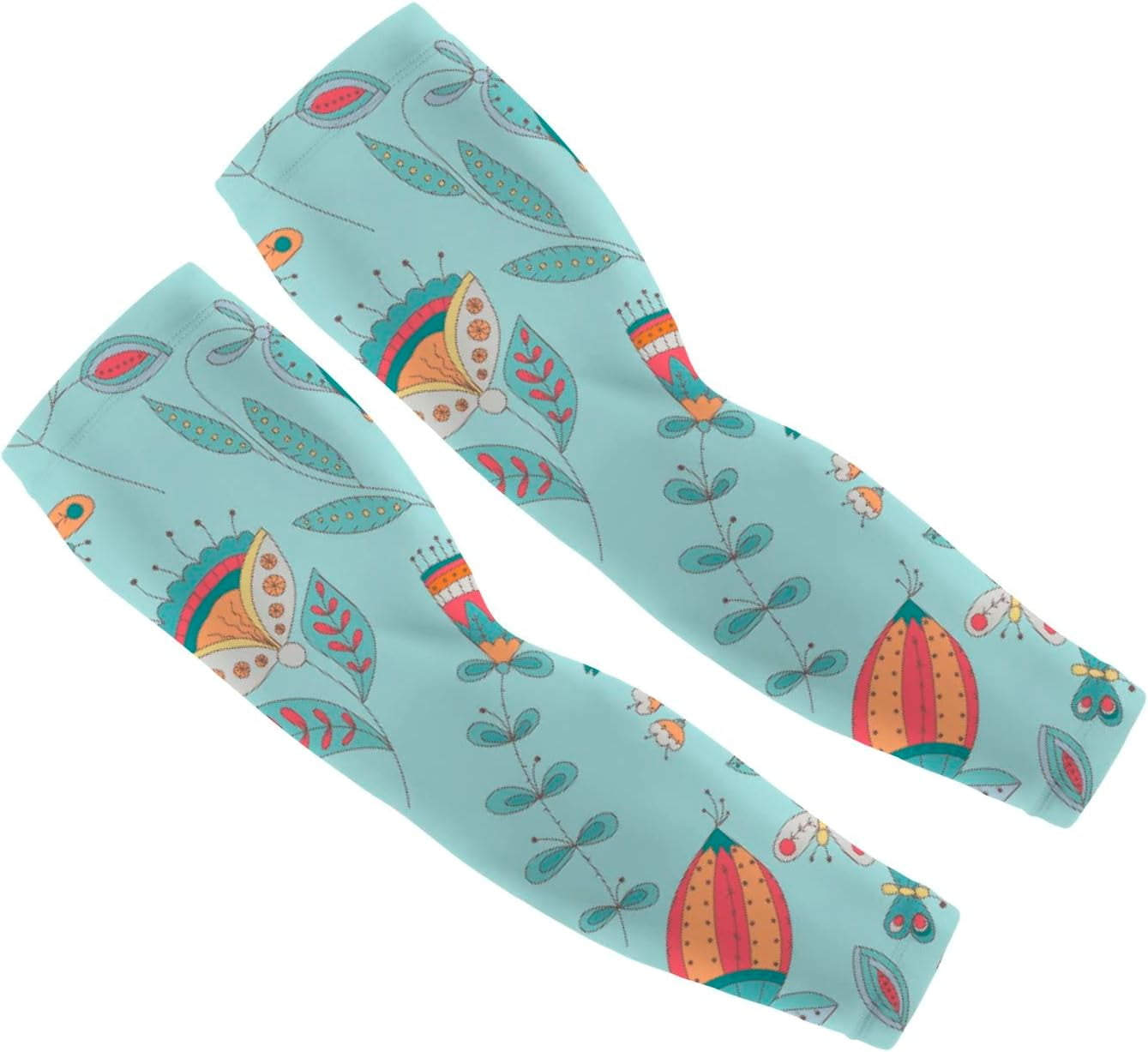 FREEAMG Arm Sleeves Flower Pattern Colorful Botanic Texture for Men ...