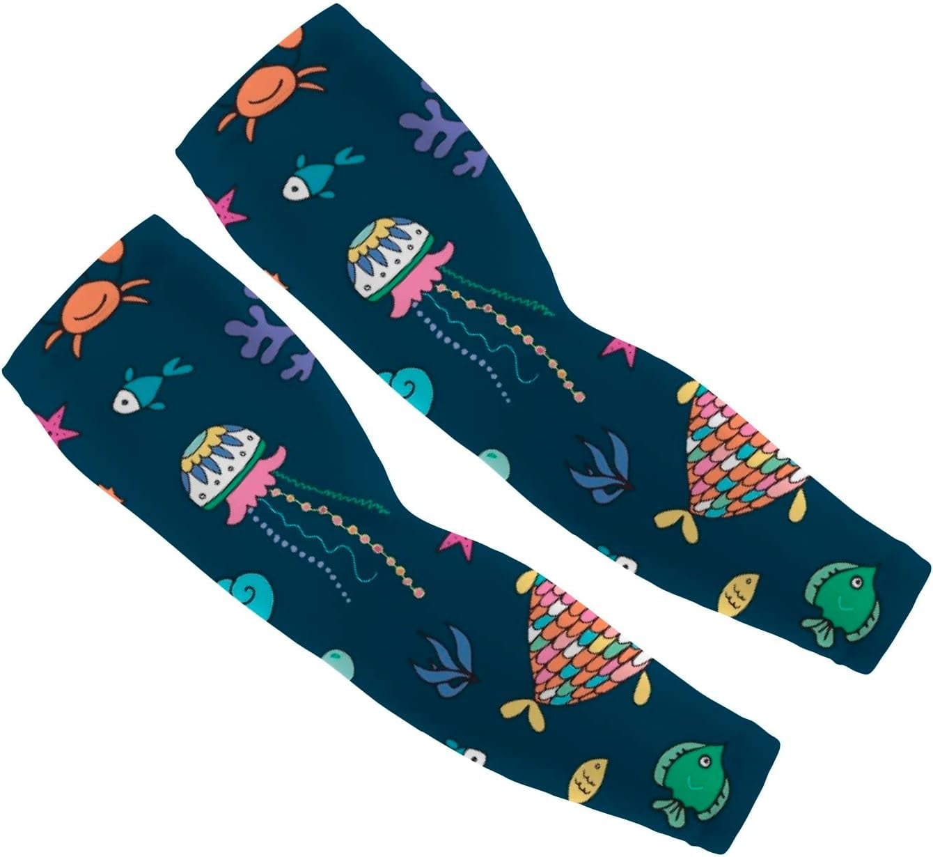 FREEAMG Arm Sleeves Ocean Life Fish Jellyfish Seashell for Men Women ...