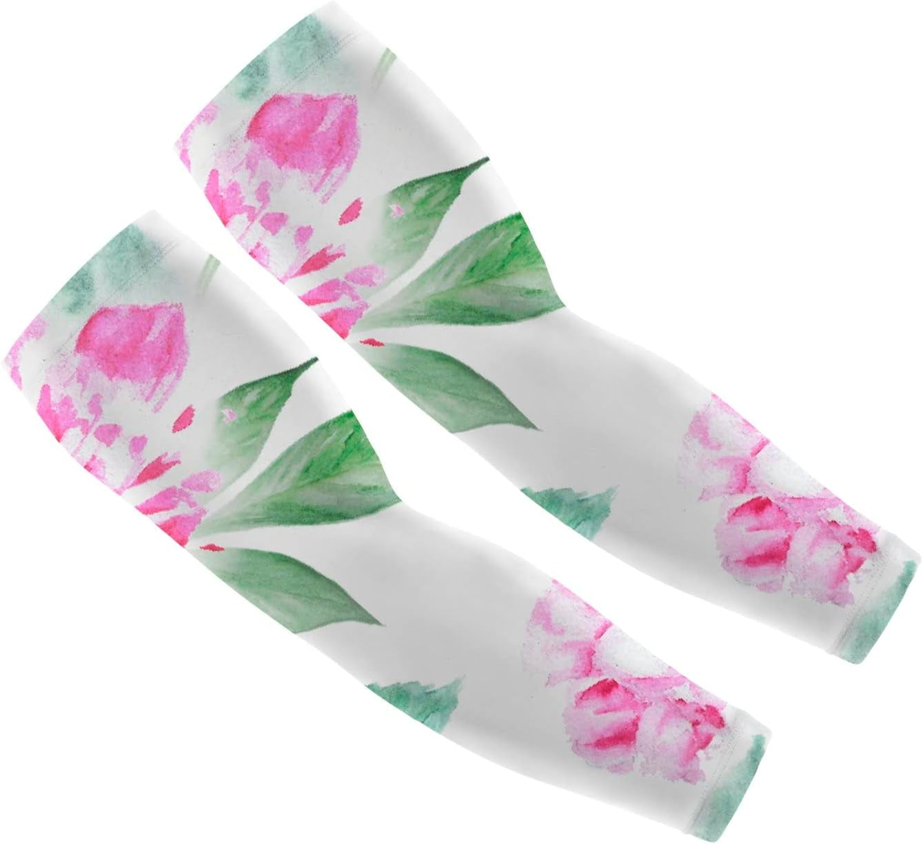 FREEAMG Arm Sleeves Peony Pink Watercolor Flowers for Men Women ...