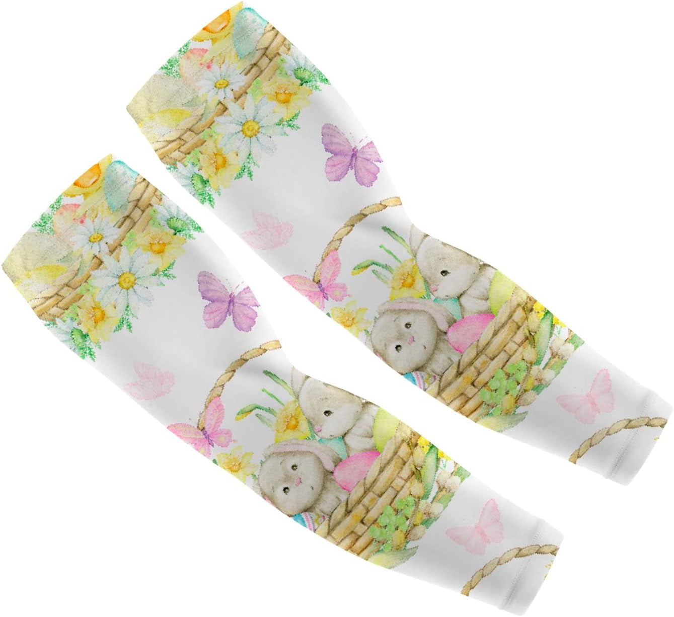 FREEAMG Arm Sleeves Rabbits Sheep Easter Eggs Flowers for Men Women ...