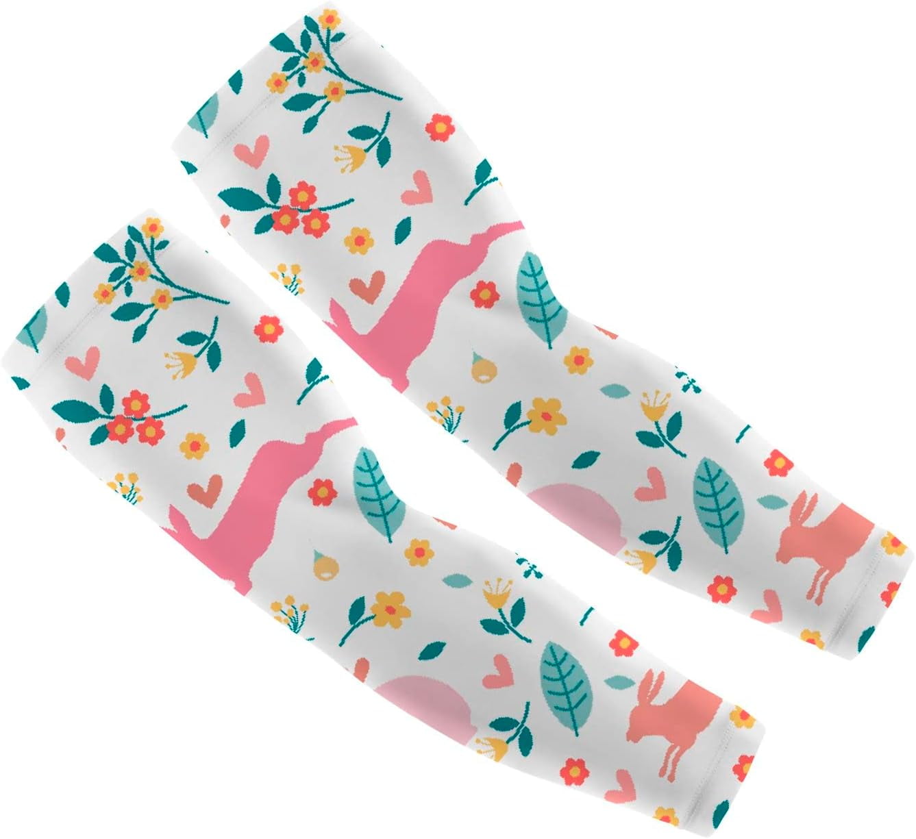 FREEAMG Arm Sleeves Rabbits in Hearts and Flowers. for Men Women ...