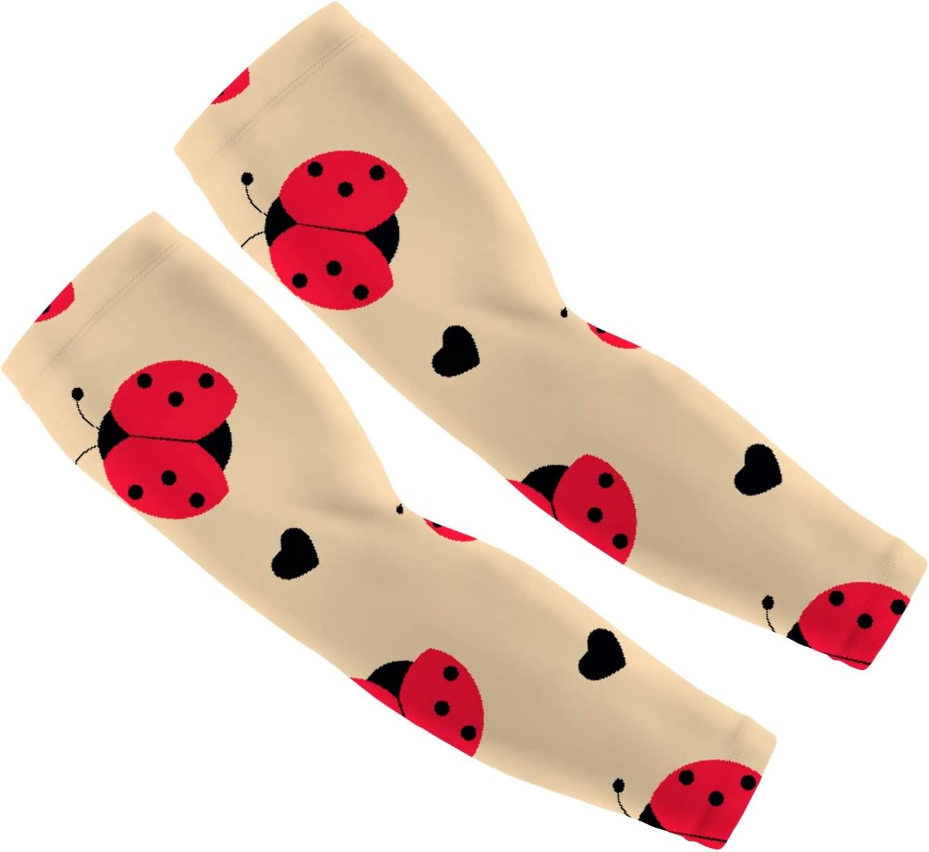 FREEAMG Arm Sleeves Red Cartoon Ladybugs with Hearts for Men Women ...