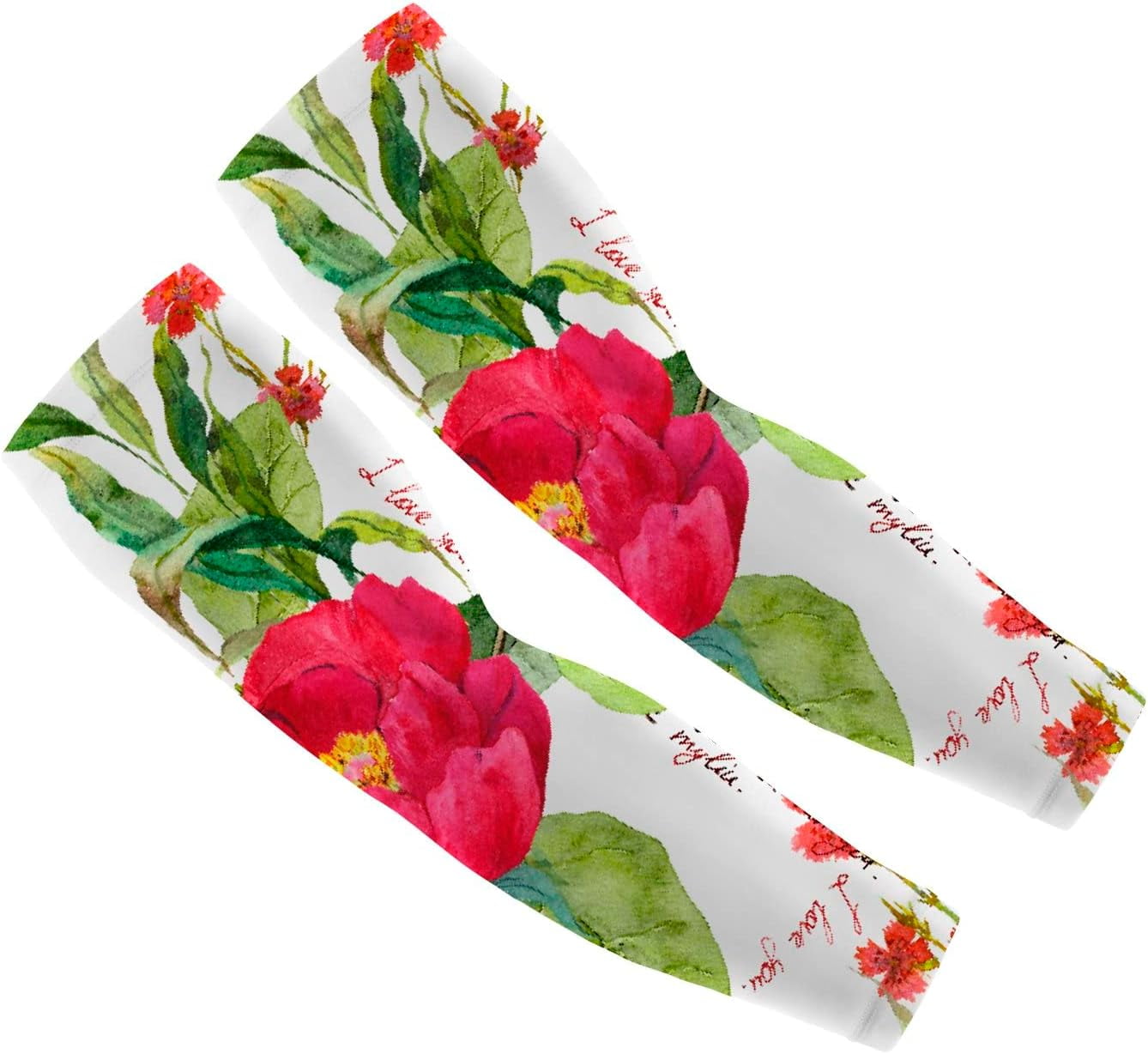 FREEAMG Arm Sleeves Red Flowers Spring Leaves for Men Women - Walmart.com