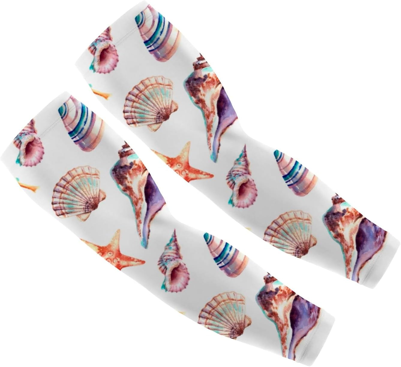 FREEAMG Arm Sleeves Seashells Seahorse Starfish Watercolor for Men ...