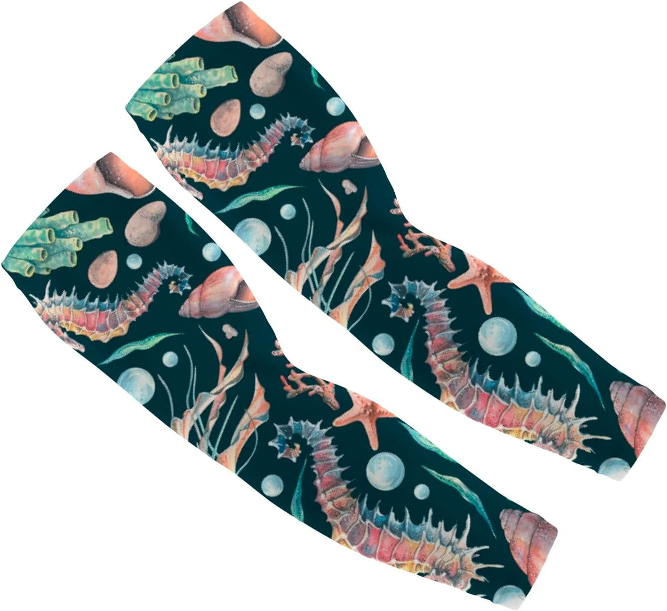 FREEAMG Arm Sleeves Seashells Starfish Jellyfish Corals Bubbles for Men ...