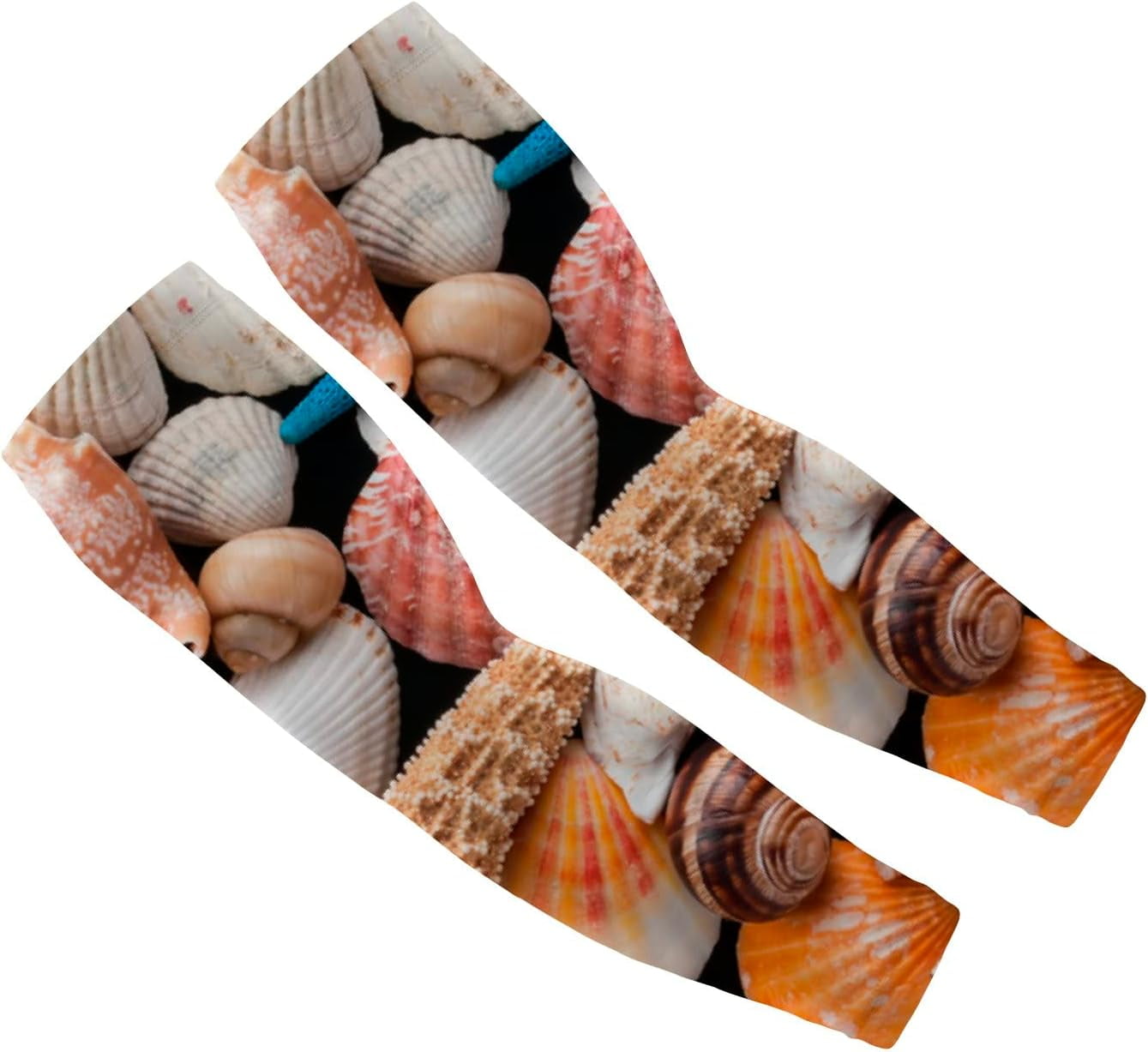FREEAMG Arm Sleeves Starfish and Shells on a Black Background for Men ...