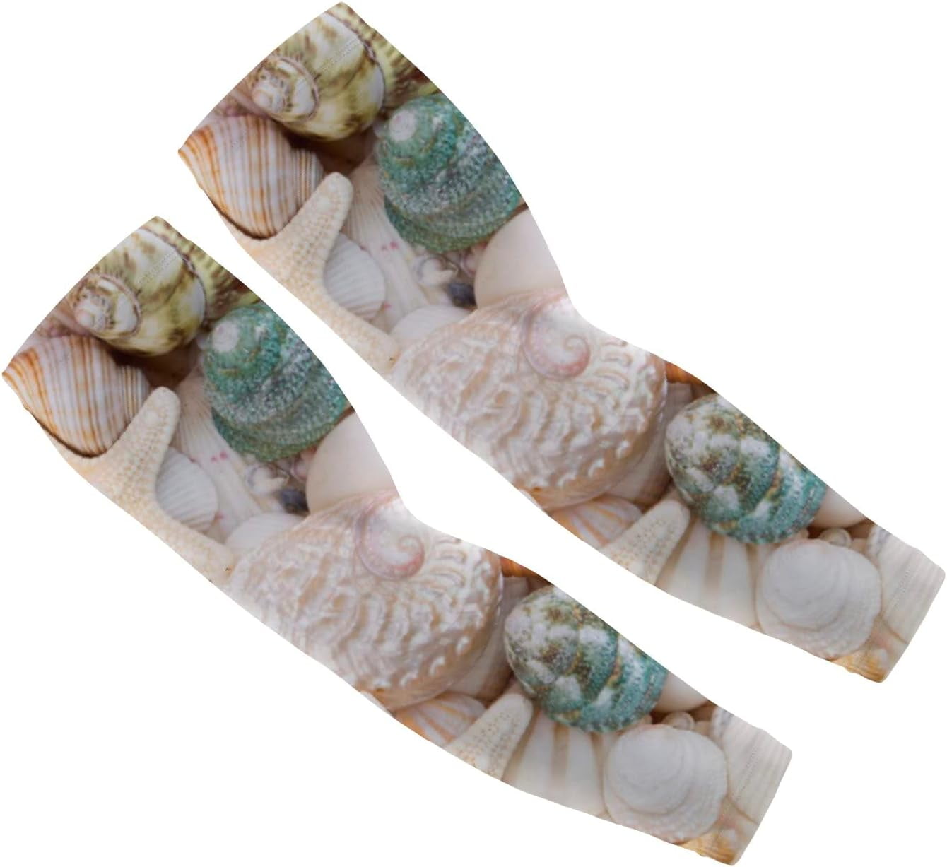 FREEAMG Arm Sleeves Starfishes and Amazing Seashells Close up for Men ...