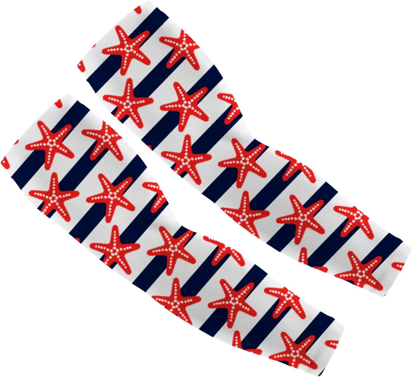 FREEAMG Arm Sleeves Striped Pattern with Starfish for Men Women ...