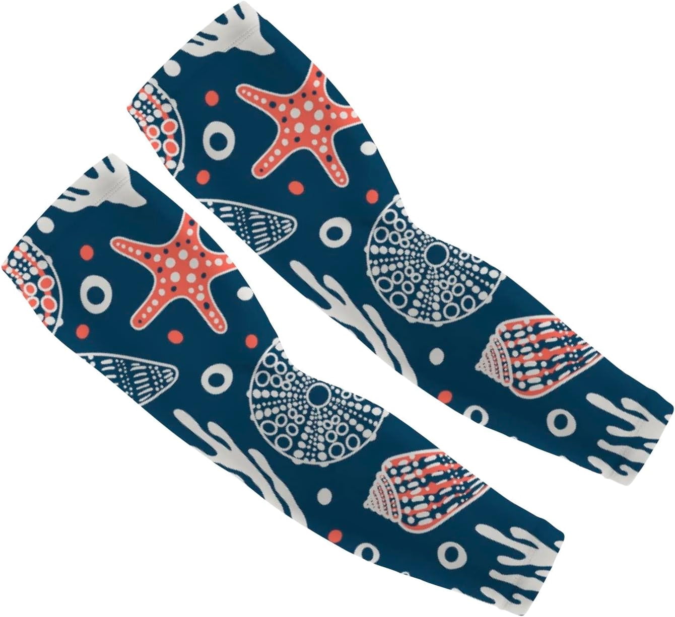 FREEAMG Arm Sleeves Summer Beach Starfish Shell Coral for Men Women ...