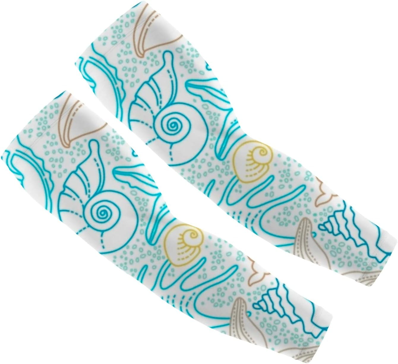 FREEAMG Arm Sleeves Tropical Sea Elements Seashells Seastars for Men ...