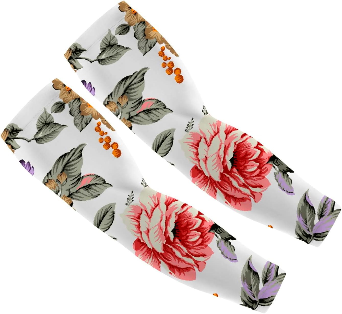 FREEAMG Arm Sleeves Vintage Colorful Flower with Leaf for Men Women ...