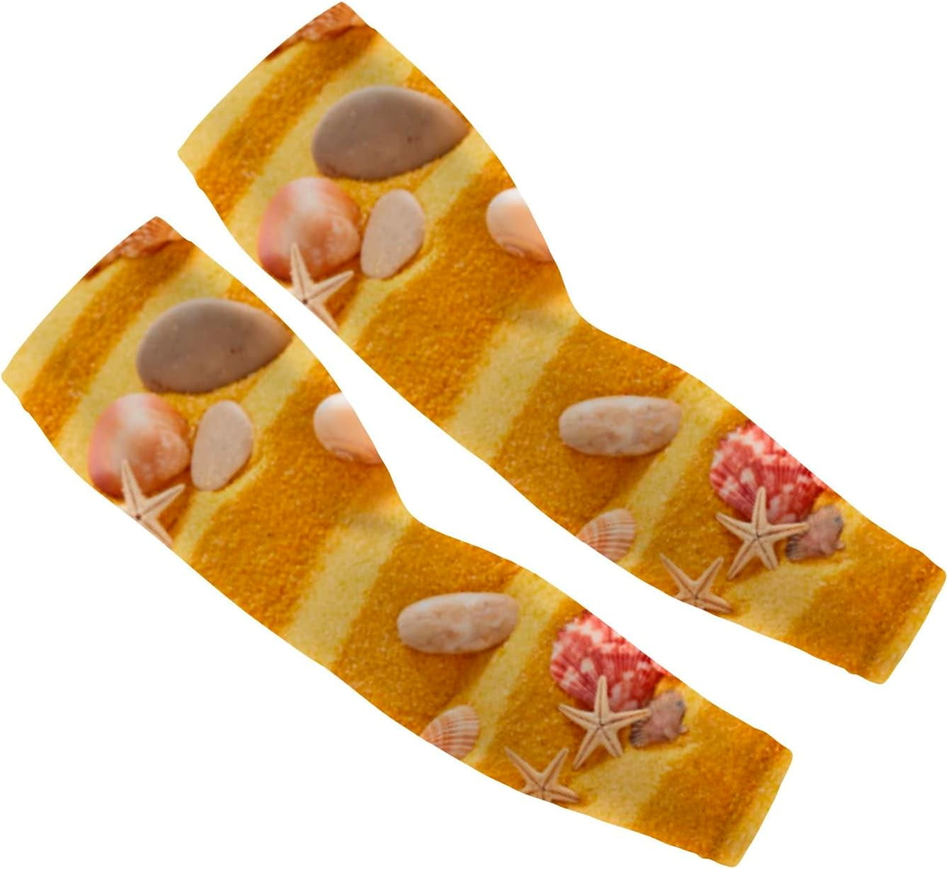 FREEAMG Arm Sleeves Yellow Sand Shells and Starfishes for Men Women ...