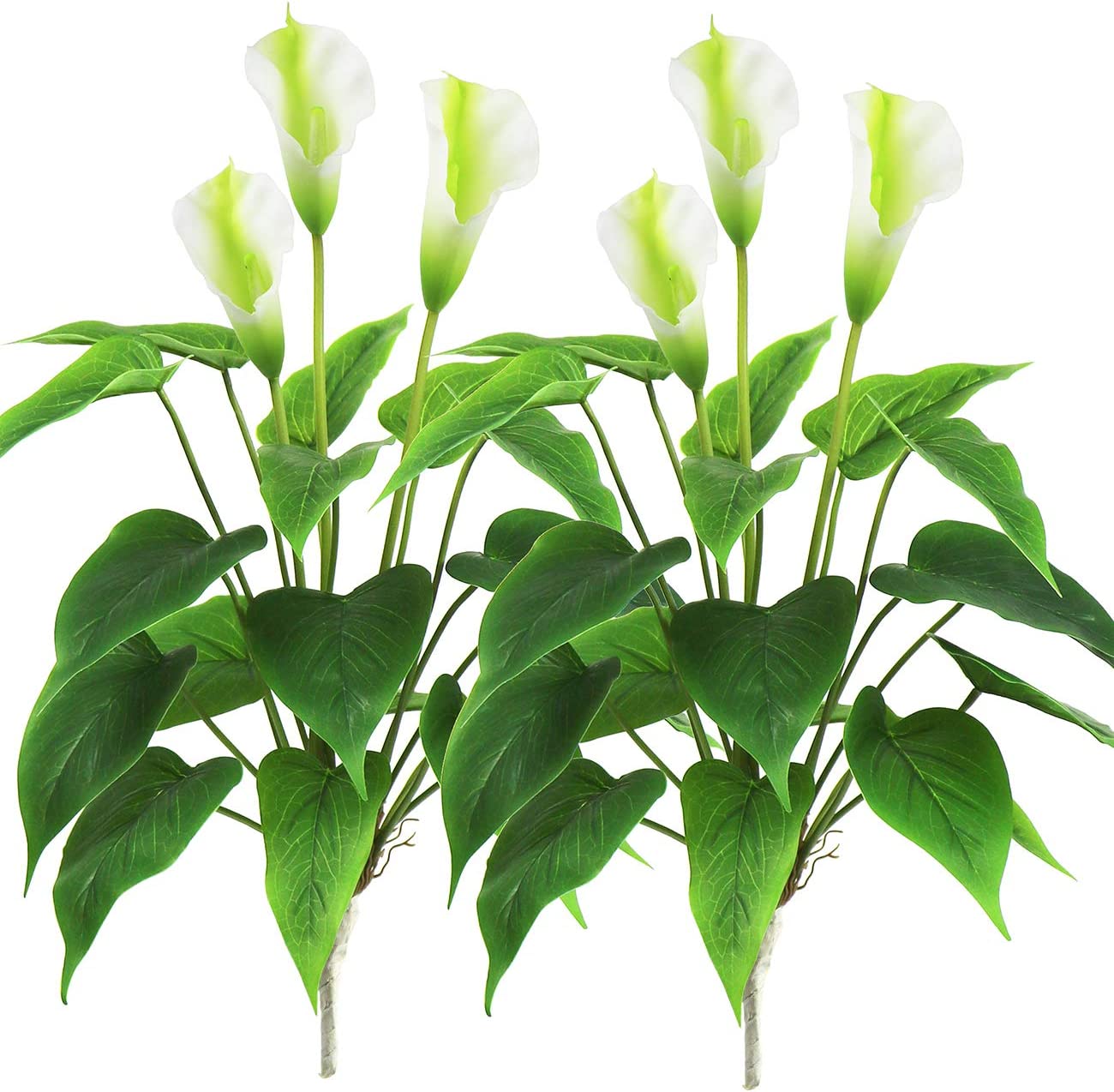 FREEAMG Artiial Flower 17 ines Calla Lily Silk Plant Fake Bonsai ...