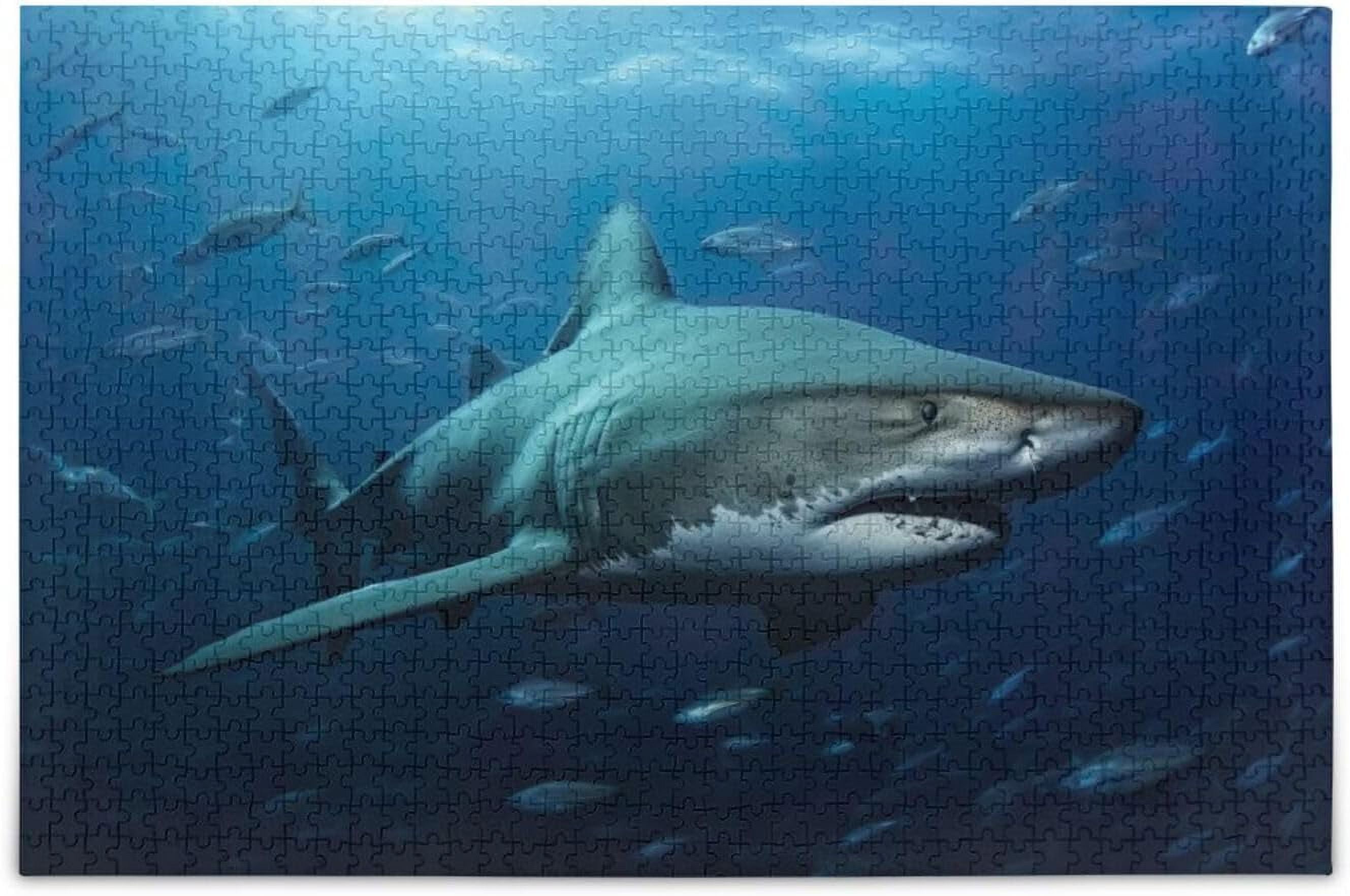 FREEAMG Atlantic Giant Shark Puzzle 500 Pieces - Wooden Jigsaw Puzzles ...
